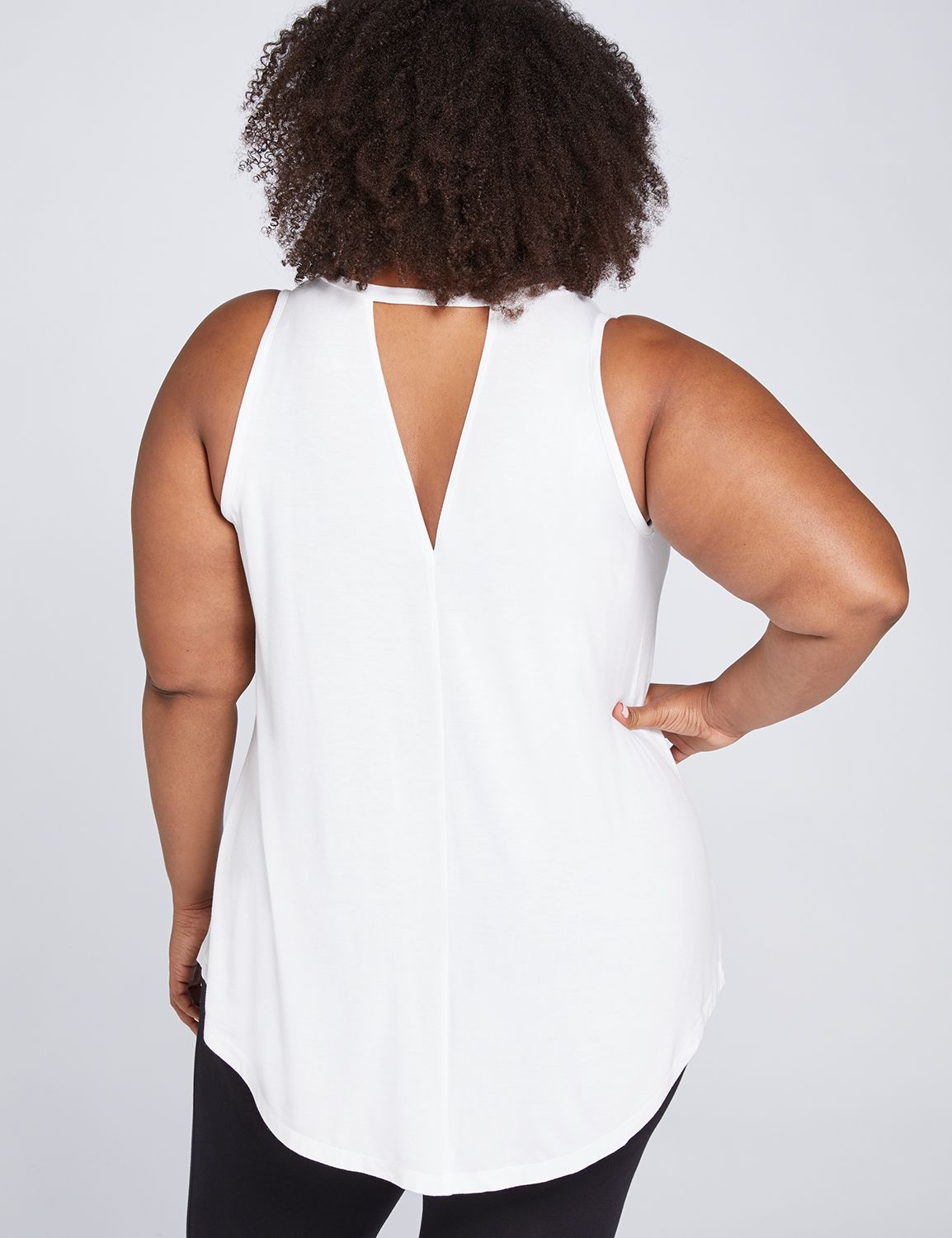 LIVI High-Neck V-Back Tank | LaneBryant