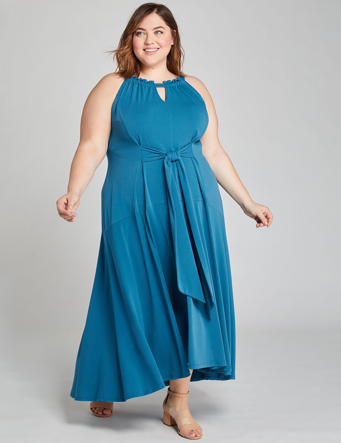 1113287 SLVLS HALTER MIDI:PANTONE Lyons Blue:14/16