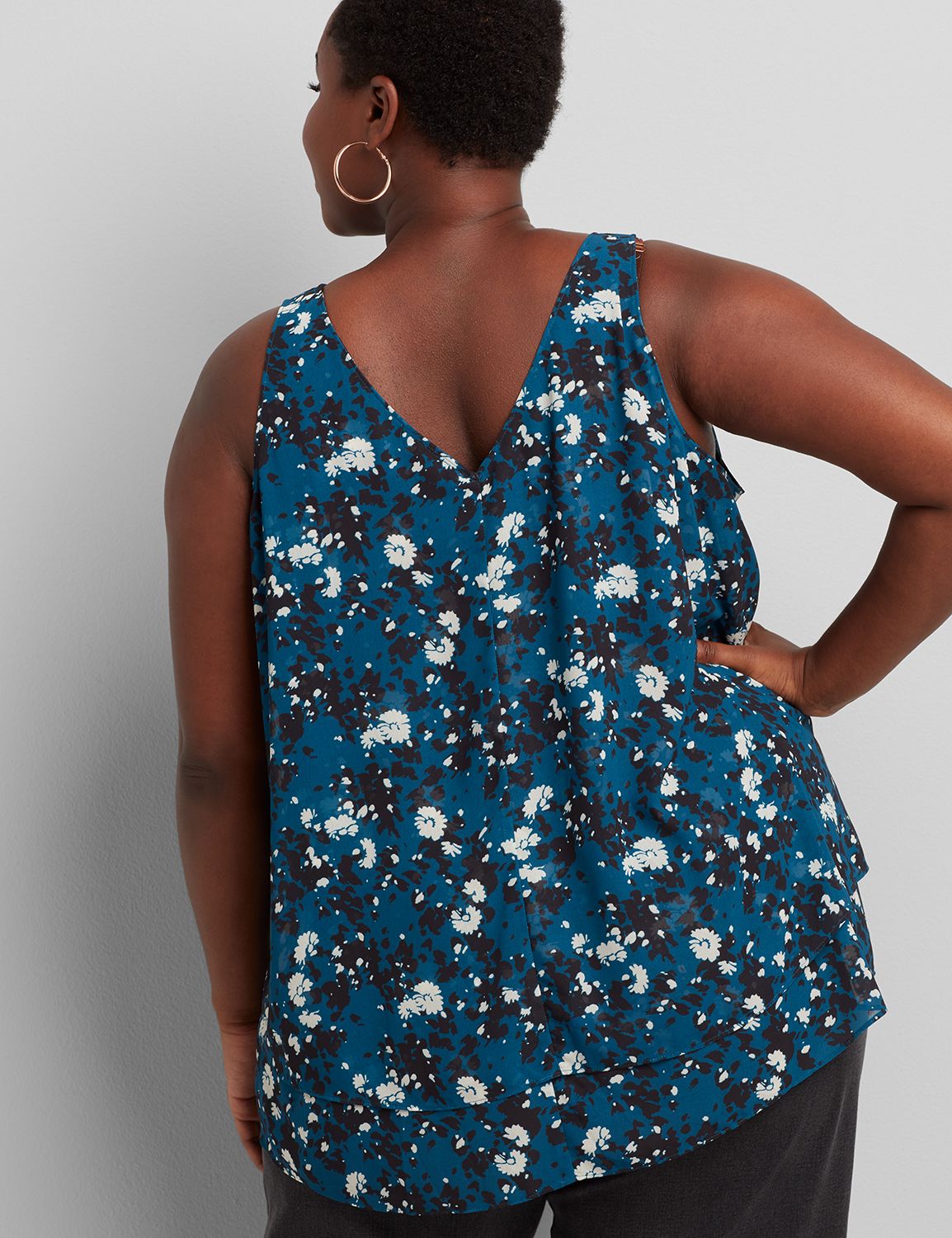 Sleeveless Vneck Swing Double Layer Chiffon Tank 1115539 - Year around ...