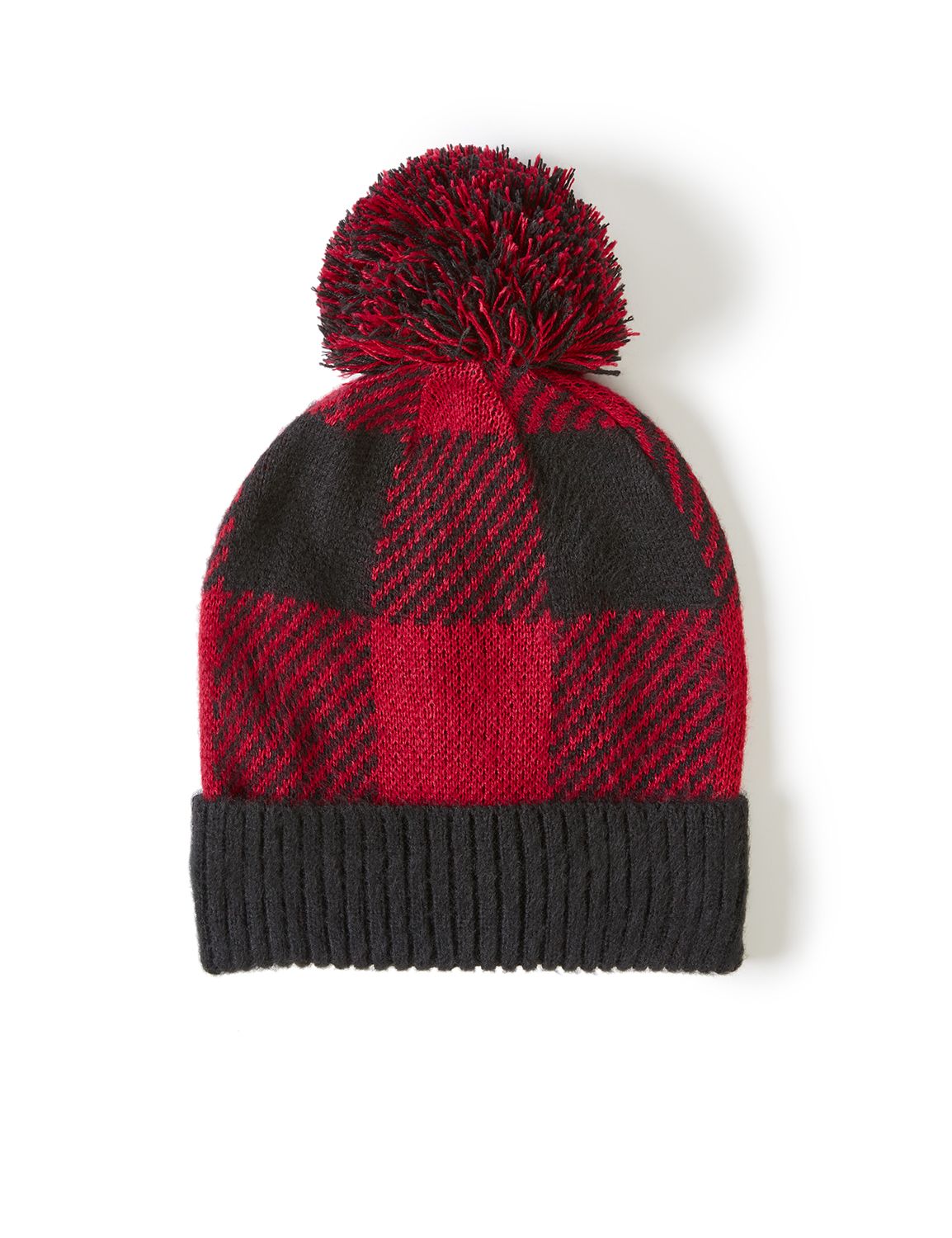 Buffalo Plaid Pom Pom Hat