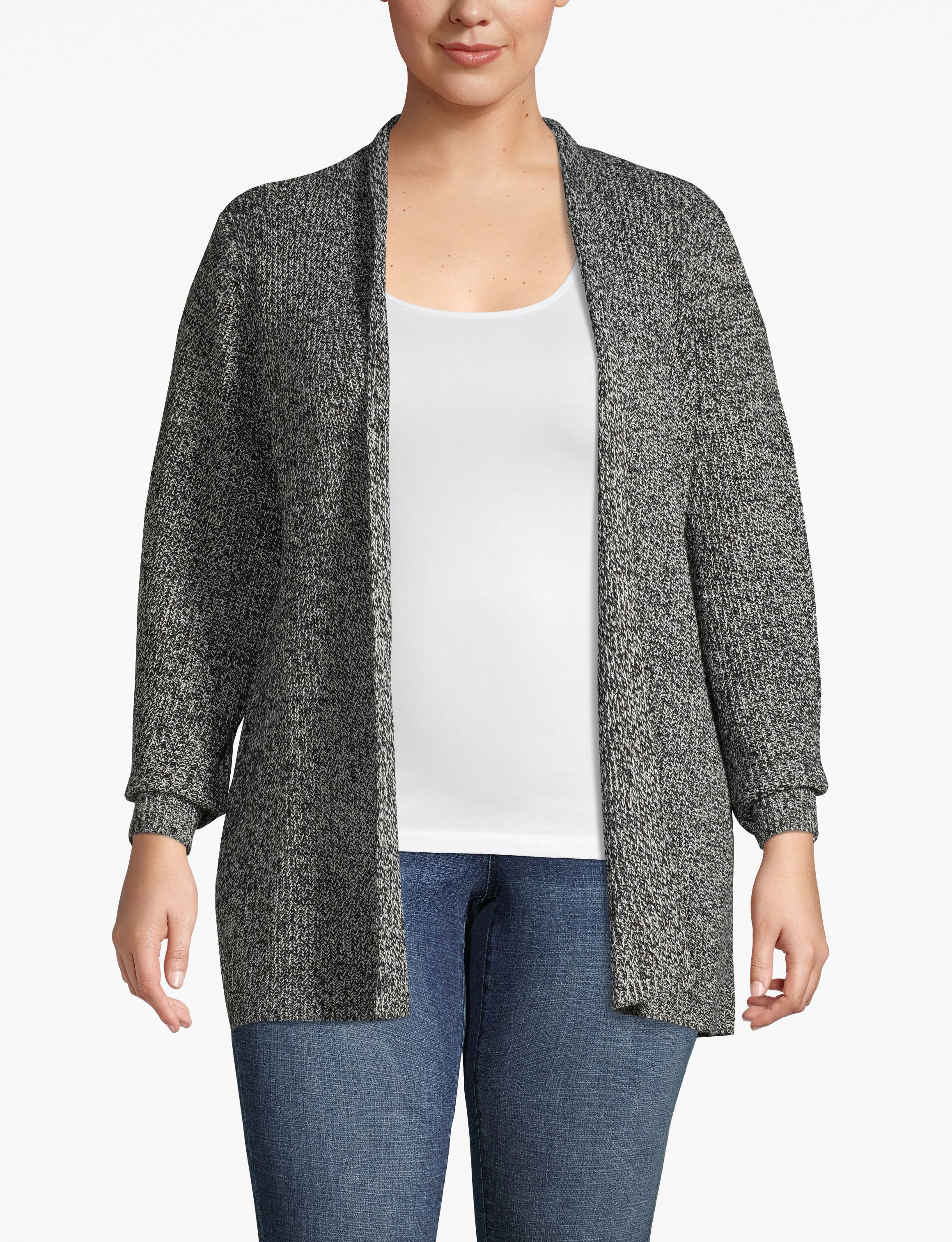 Lane Essentials Marled Ribbed Cardigan