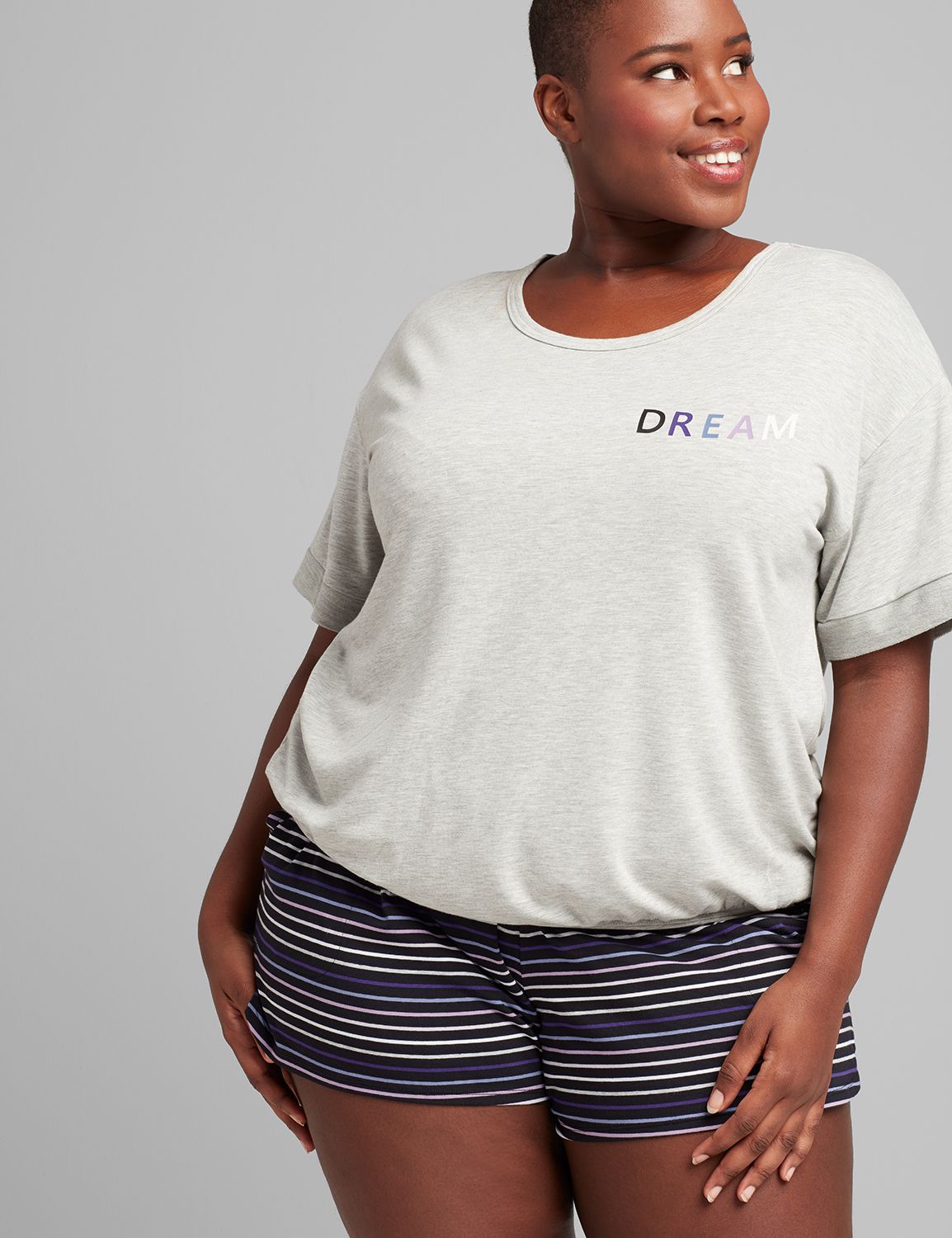 French Terry Banded Sleep Tee | LaneBryant