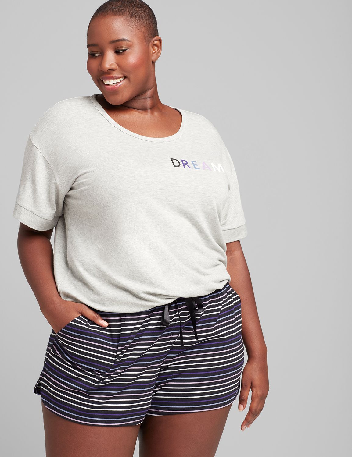 French Terry Banded Sleep Tee | LaneBryant