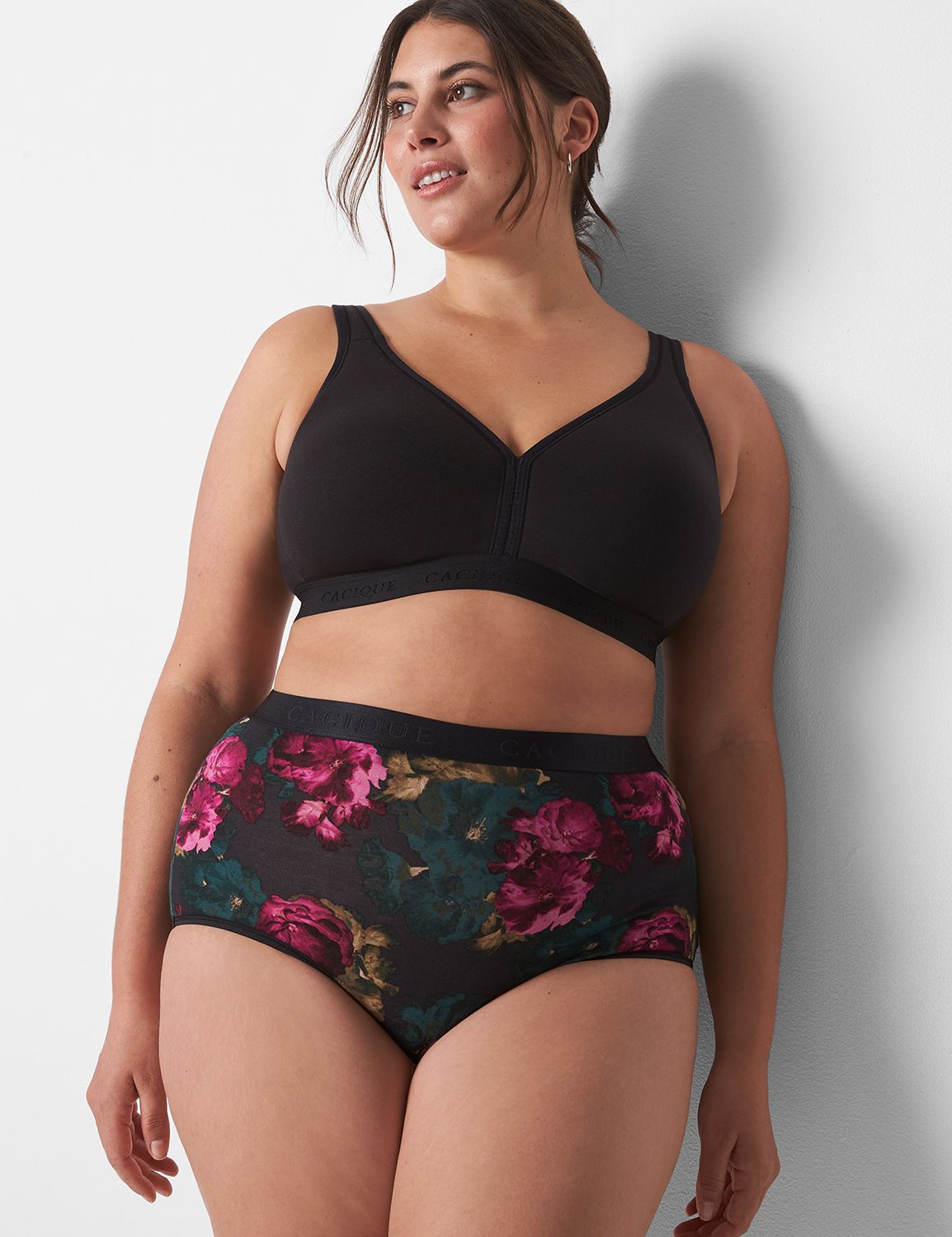 Cotton High-Waist Brief Shine Logo | LaneBryant