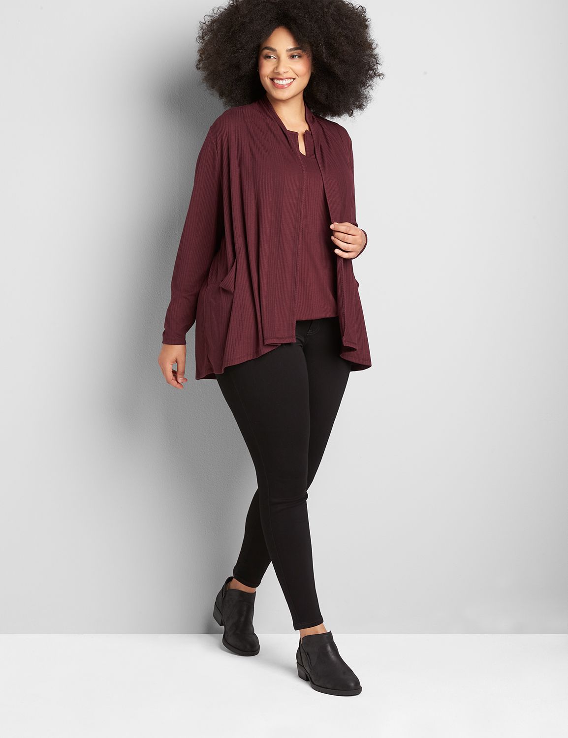 Notch-Neck Ribbed Tank | LaneBryant