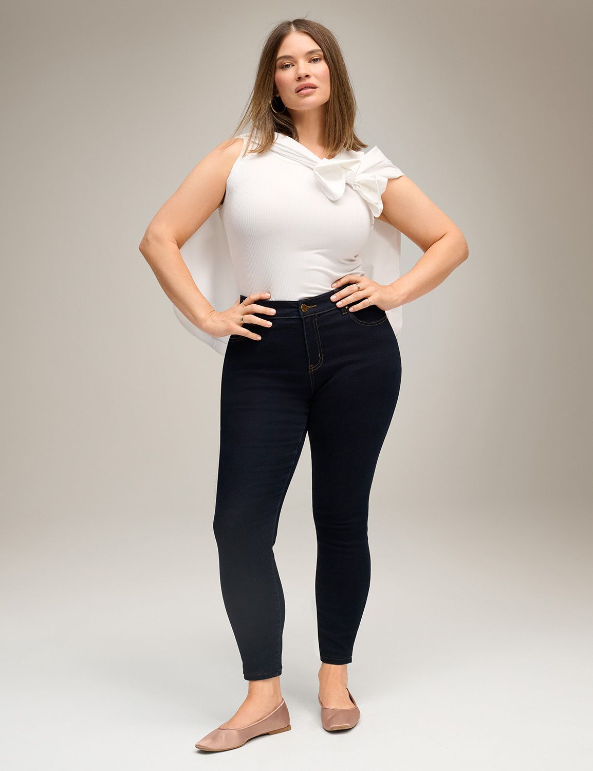 SIGNATURE MID RISE SKINNY- RINSE WA | LaneBryant