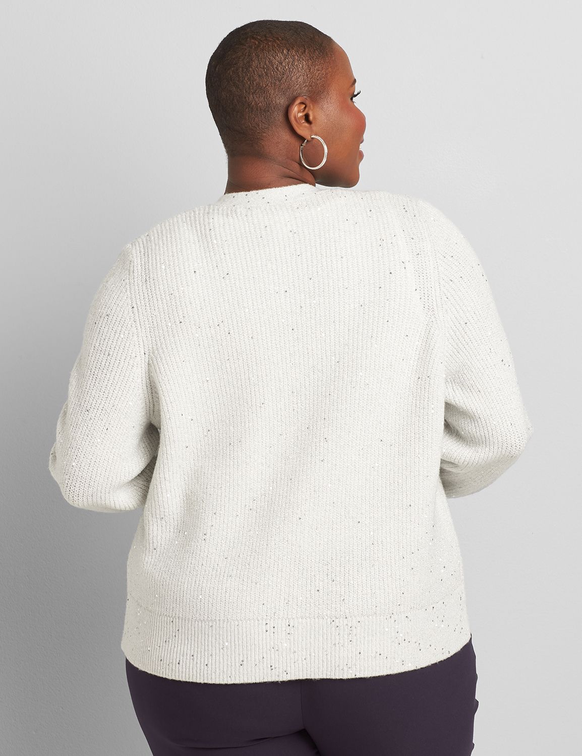 Open-Front Sequin-Embellished Cardigan