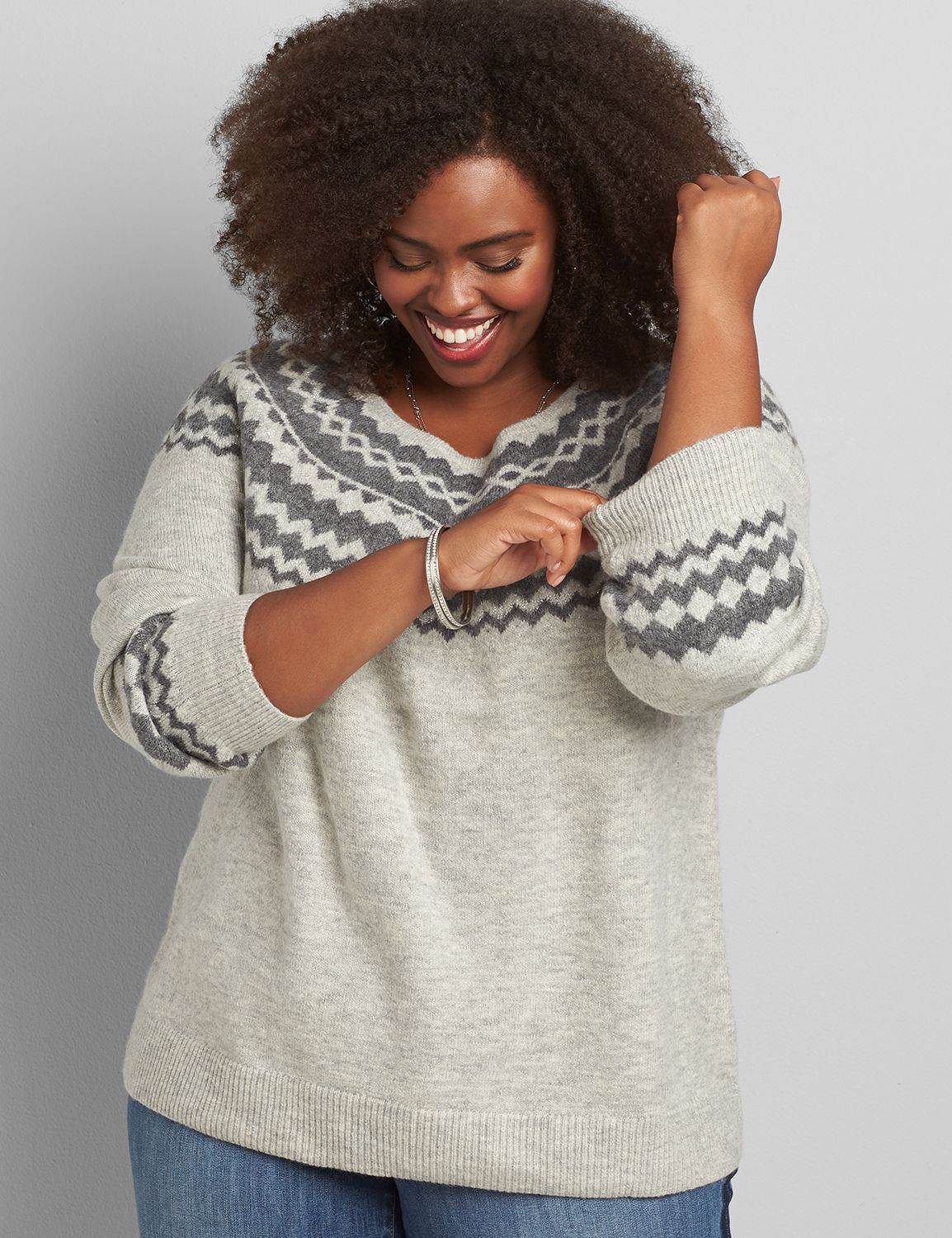 Crew-Neck Fair Isle Sweater