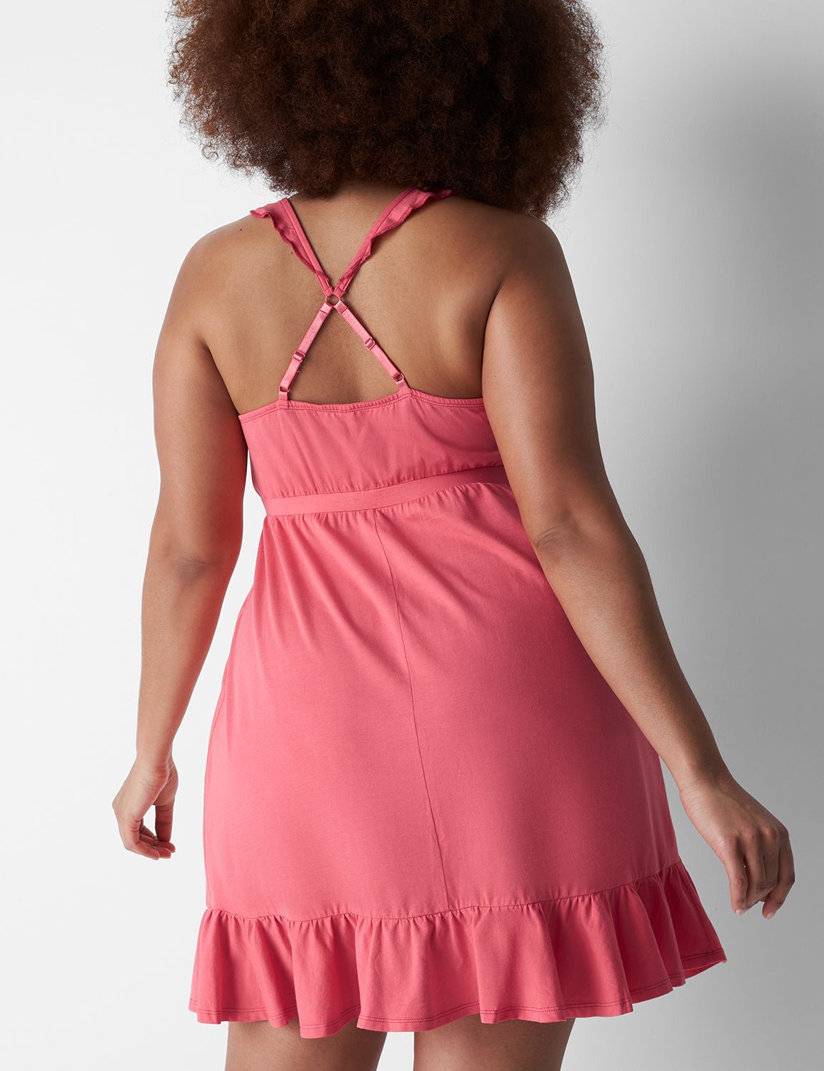 Knit Ruffle Printed Chemise 1115209 | LaneBryant