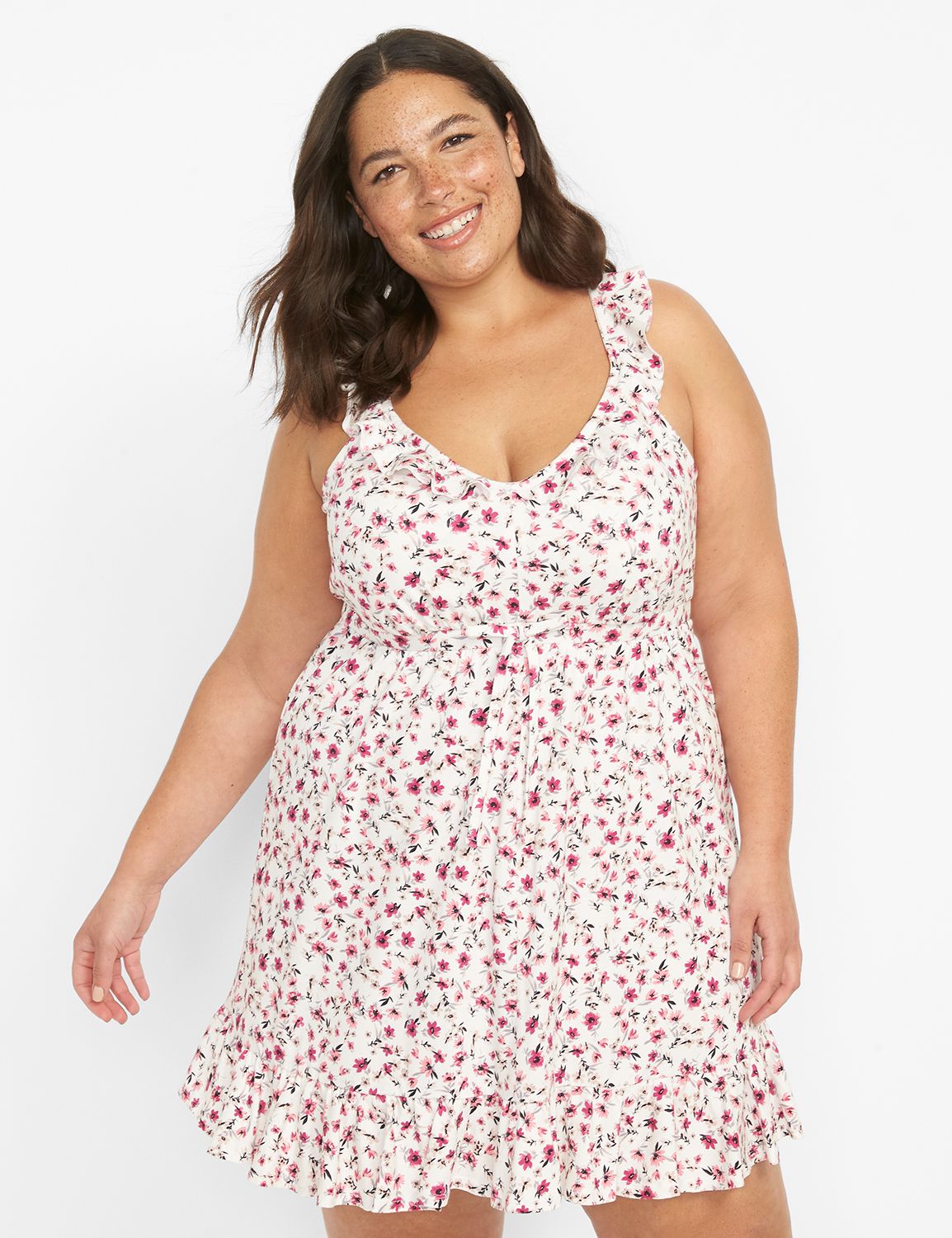 Comfy Cotton Ruffle Chemise | LaneBryant
