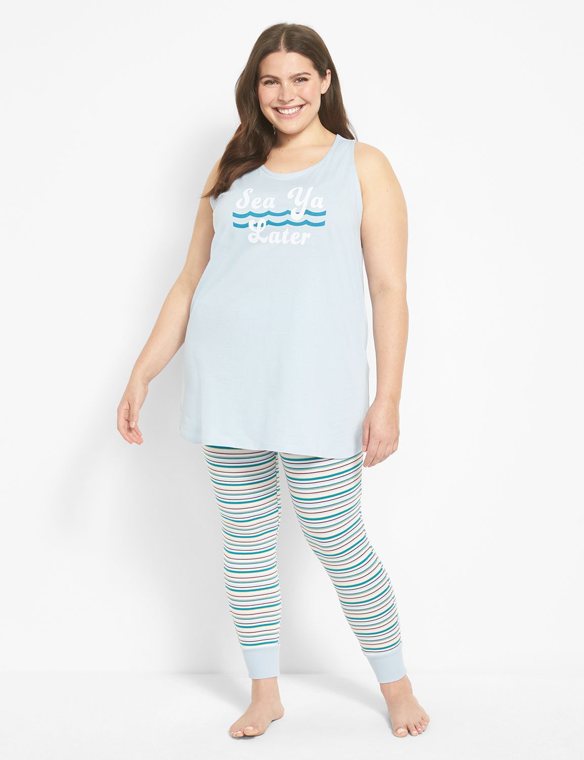 Racerback Tunic Legging PJ Set 1124 | LaneBryant