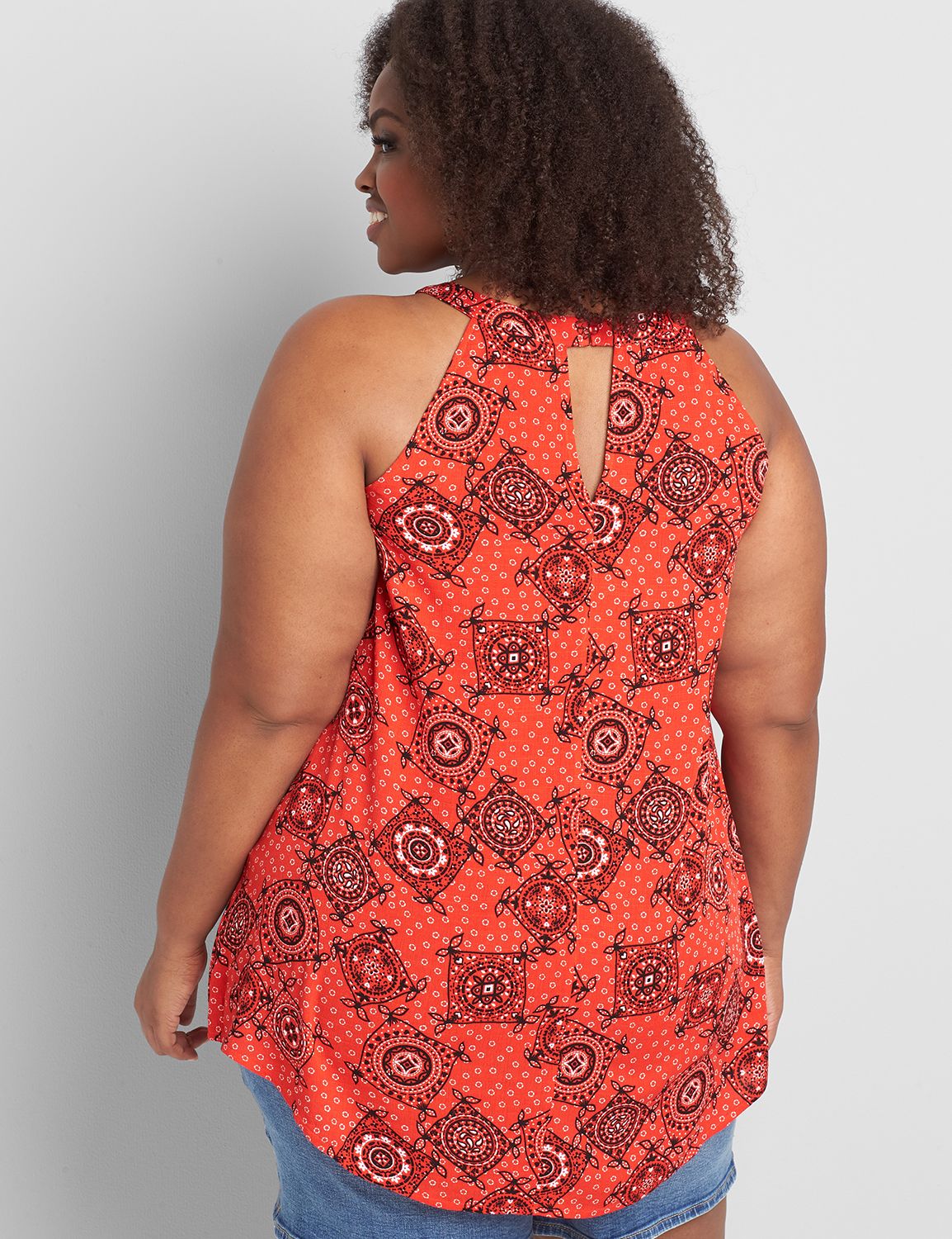 Hi Lo Shirred Nk Halter New 1120472 Lbsu21126 Ashleybandana C1 20