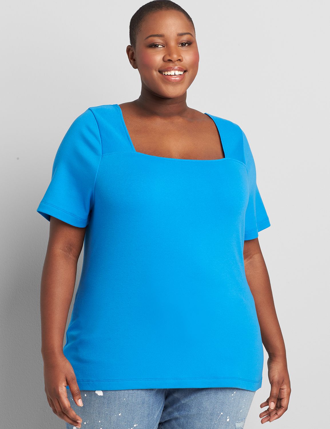 Square-Neck Short-Sleeve Tee