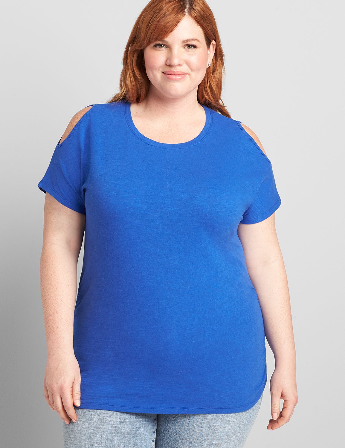 Cold-Shoulder Ruched Side Tee