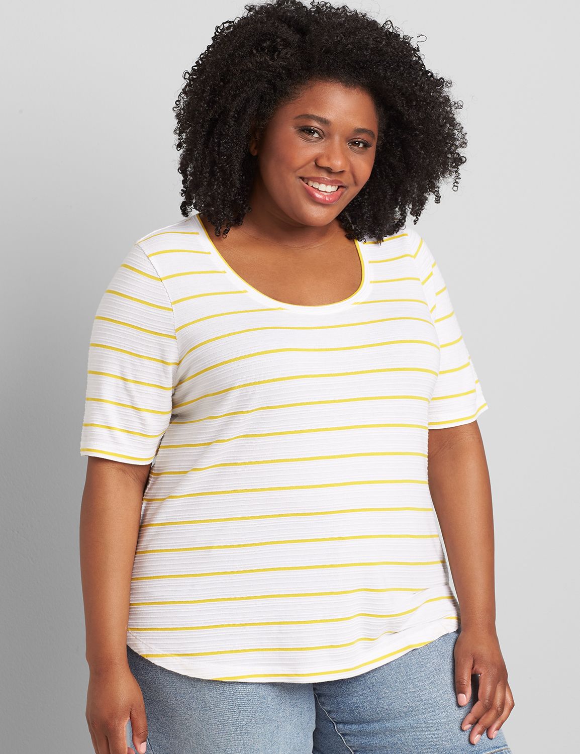 Perfect Sleeve Curved-Hem Tee