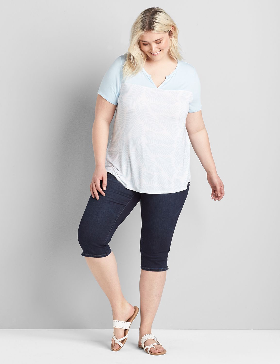 Notch-Neck High-Low Subtle Swing Tee