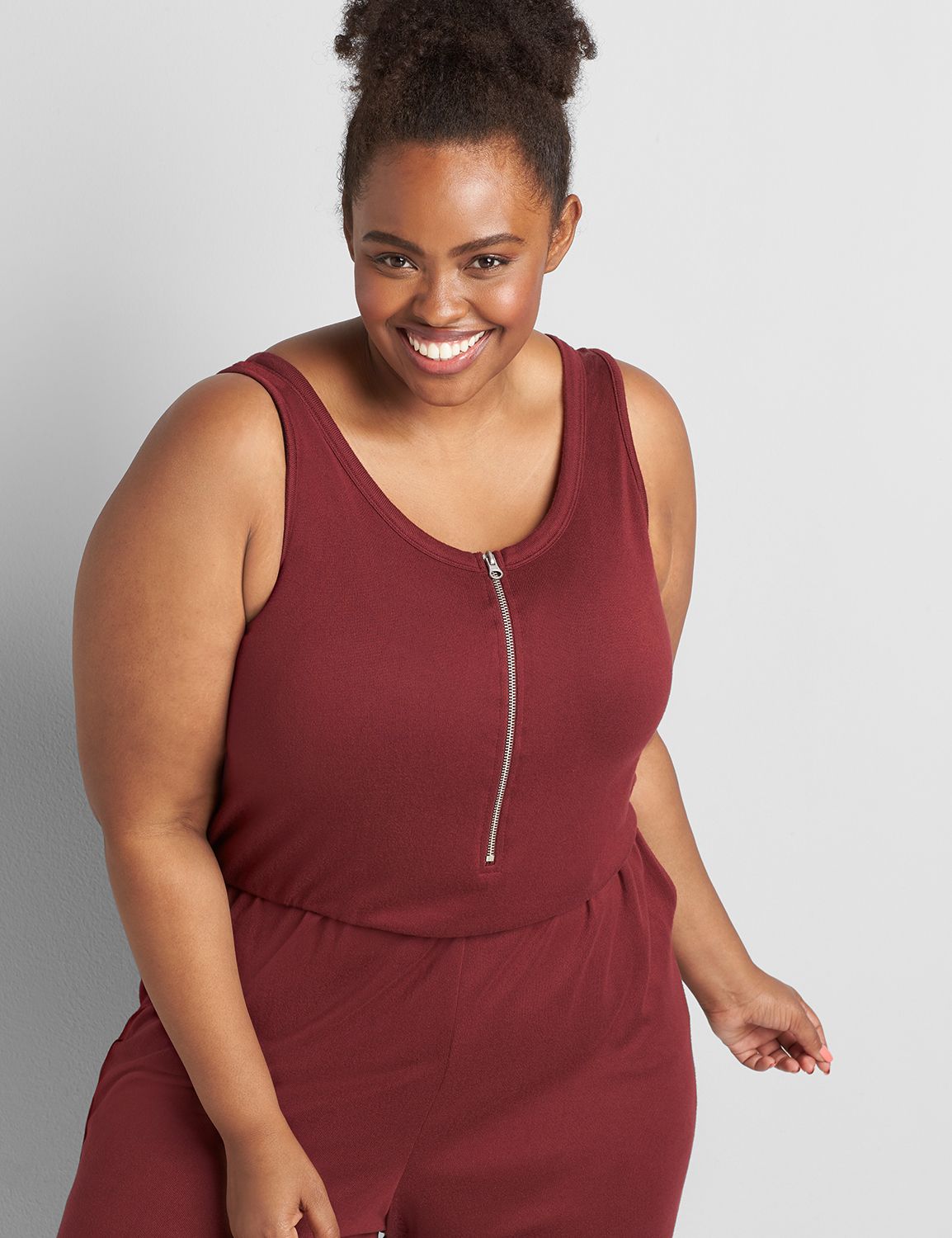 LIVI Sleeveless Half-Zip Jumpsuit