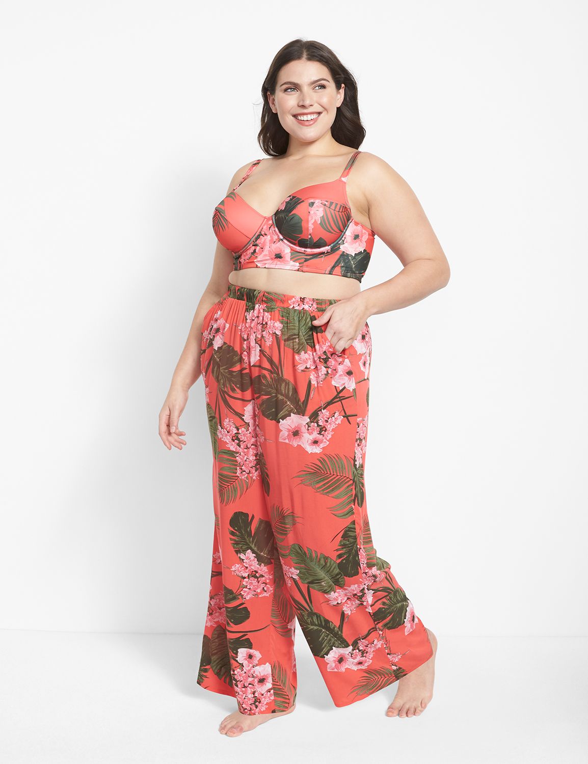 Wide Leg Cover-Up Pant | LaneBryant