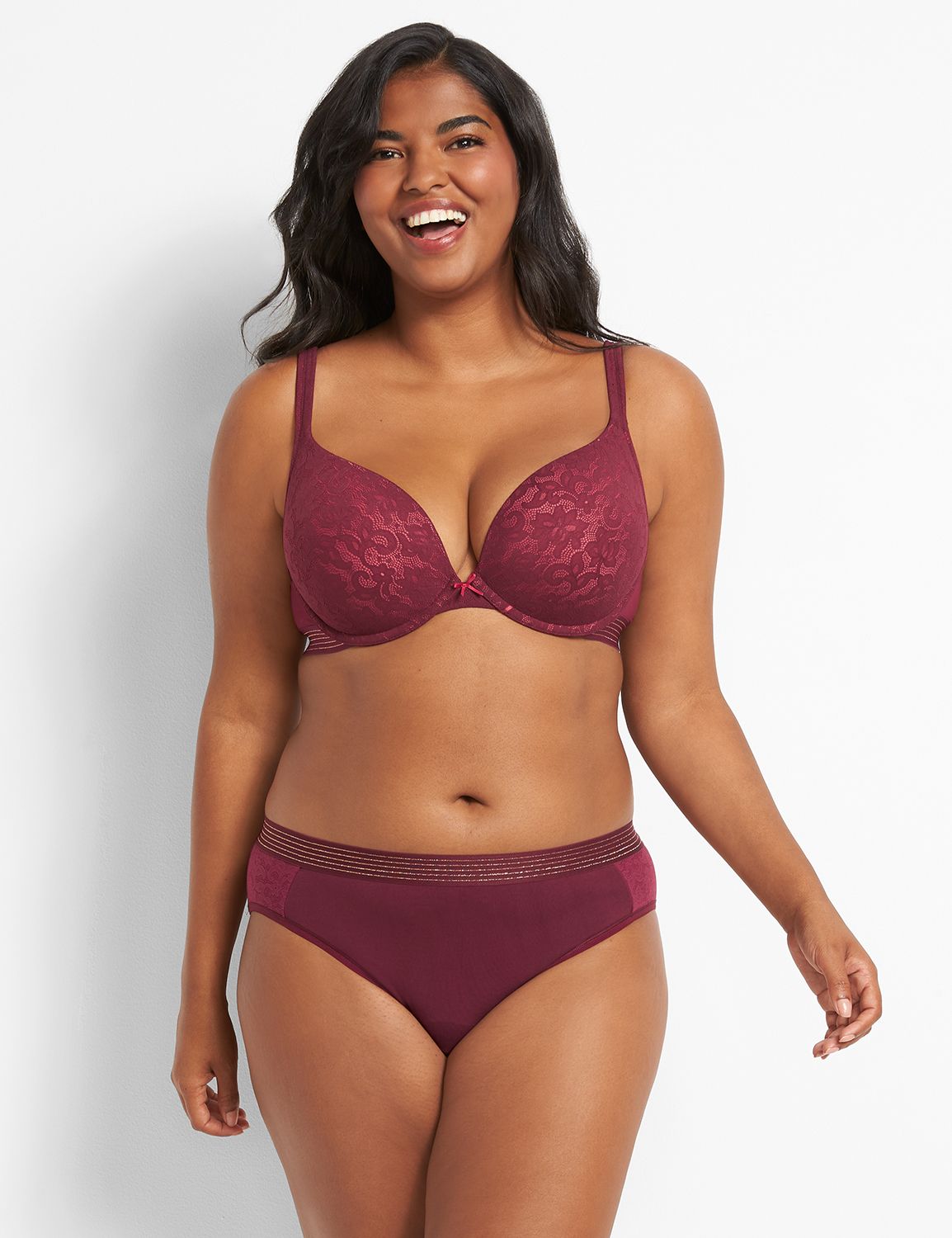 Cotton Hipster Panty With Lace Trim Lanebryant