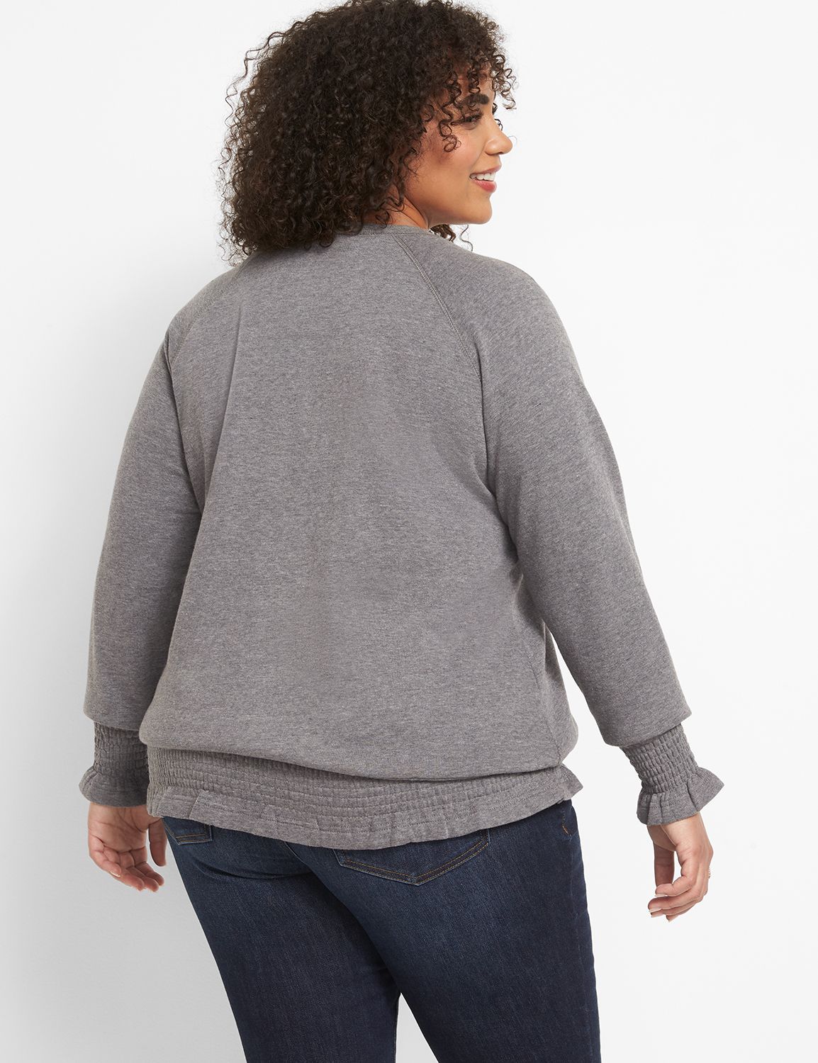 Grateful Heart Graphic Smocked Sweatshirt