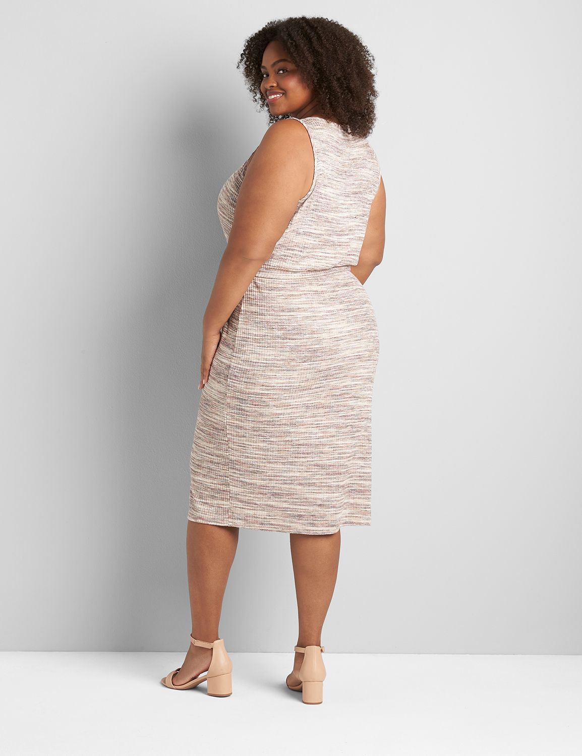 Sleeveless Marled Ribbed Midi Dress