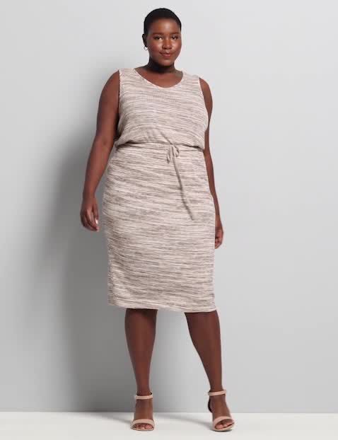 Sleeveless Marled Ribbed Midi Dress