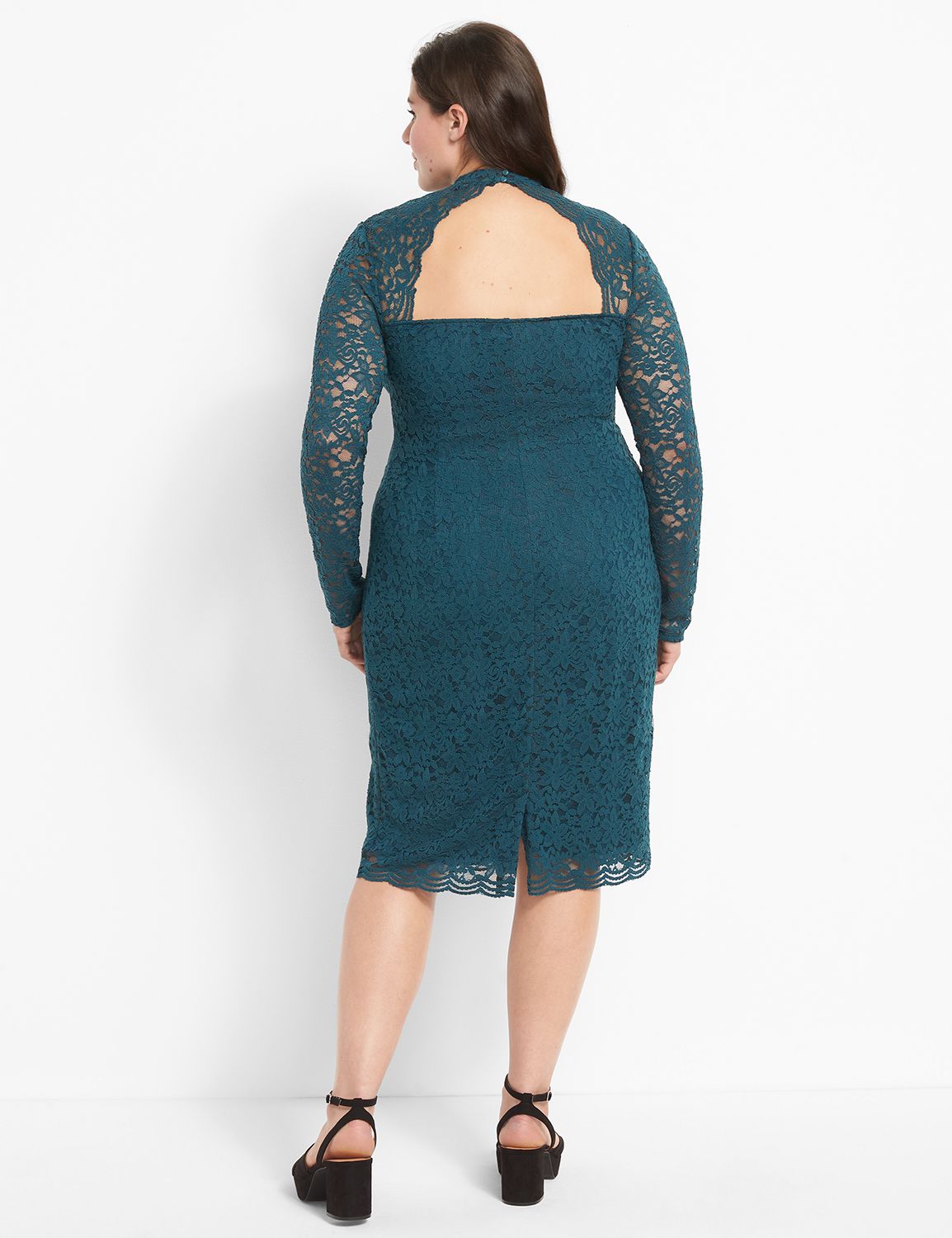 Open-Back Bodycon Lace Dress