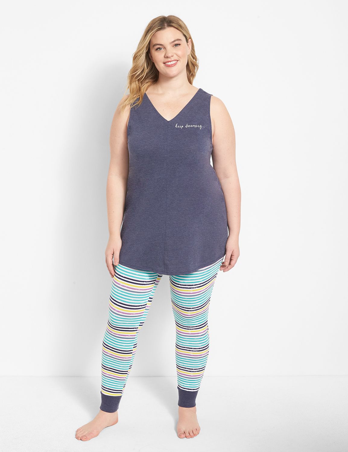 V Neck Tunic and Legging PJ Set 112 | LaneBryant