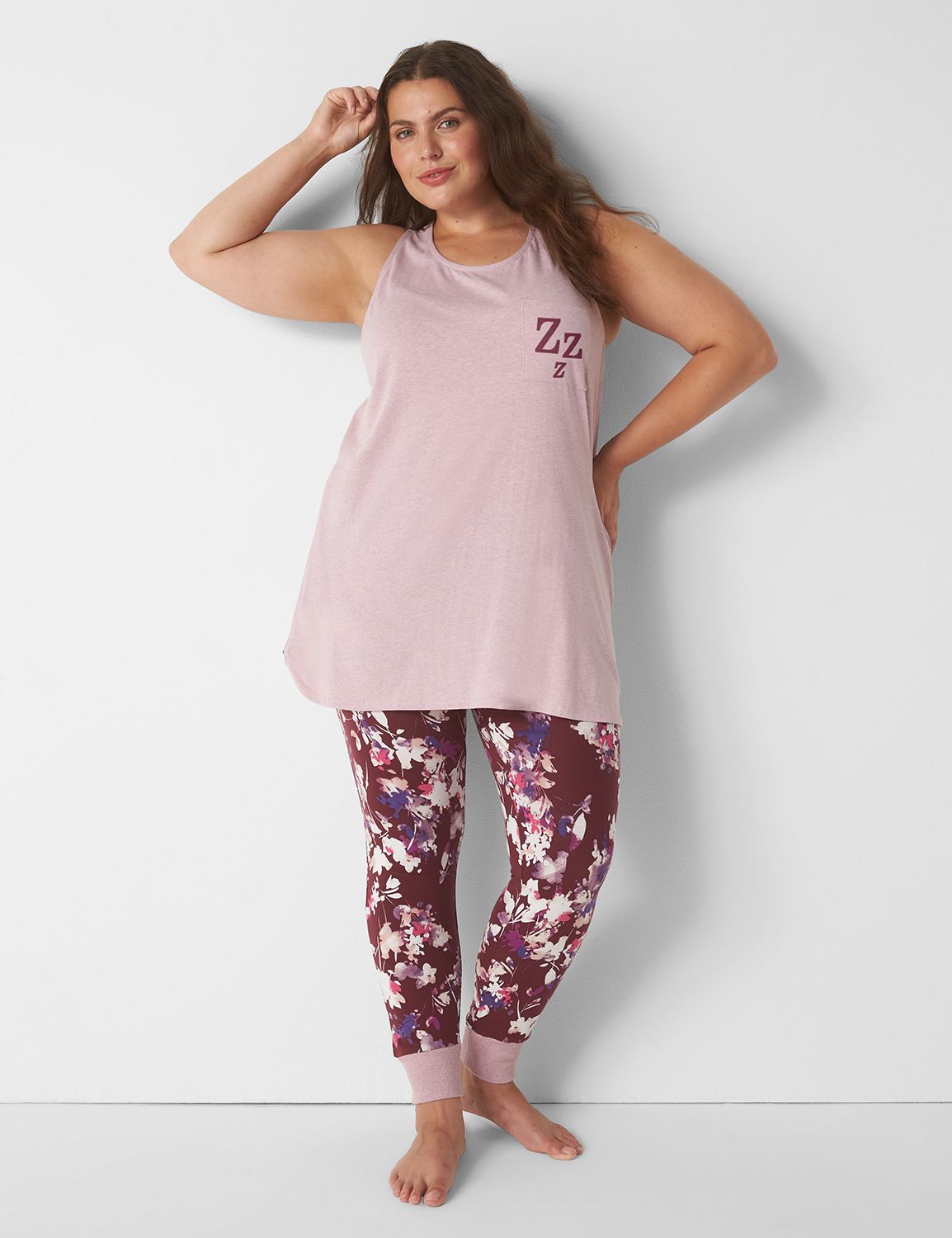 Racerback Tunic Legging PJ Set 1120 | LaneBryant