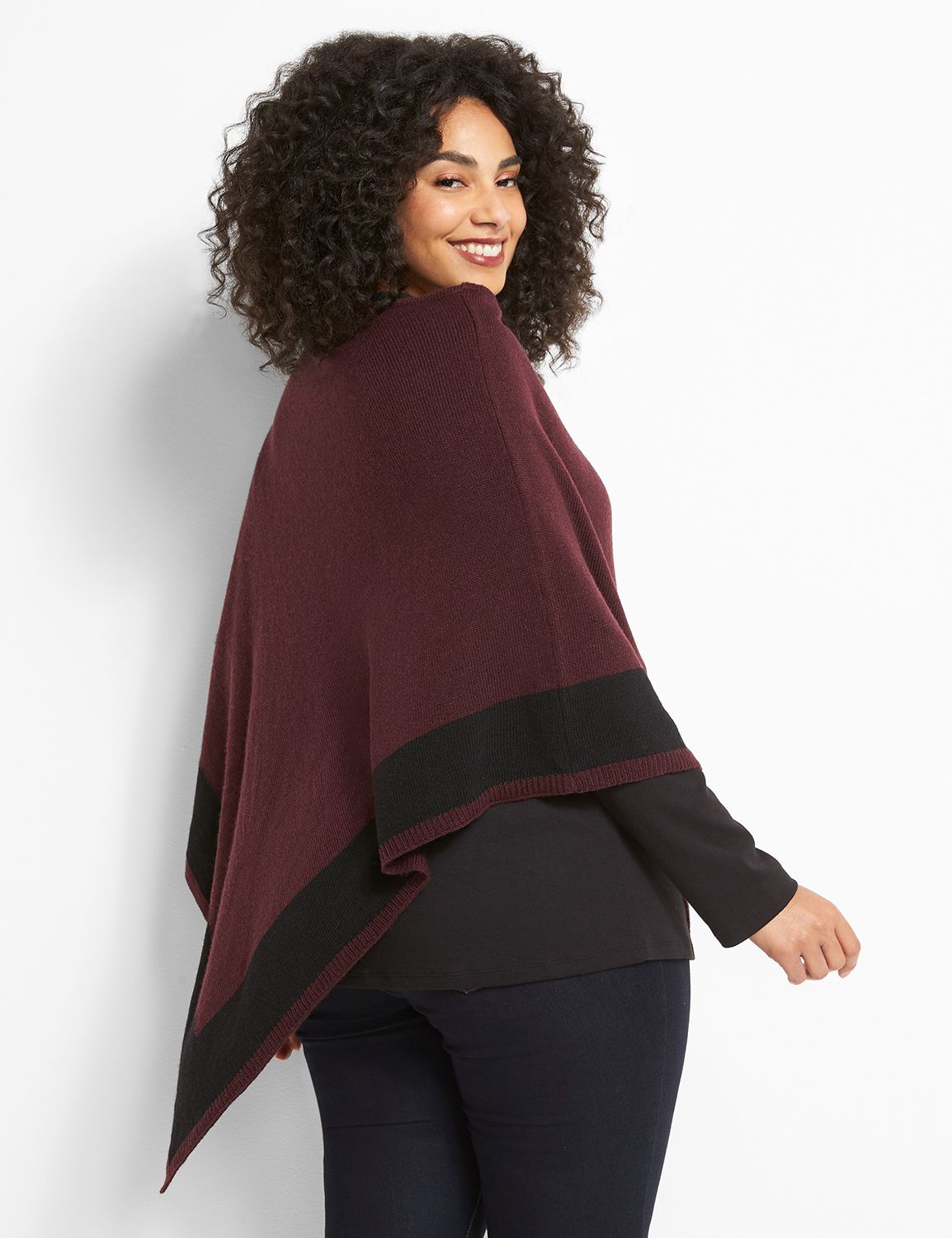 Colorblock Poncho