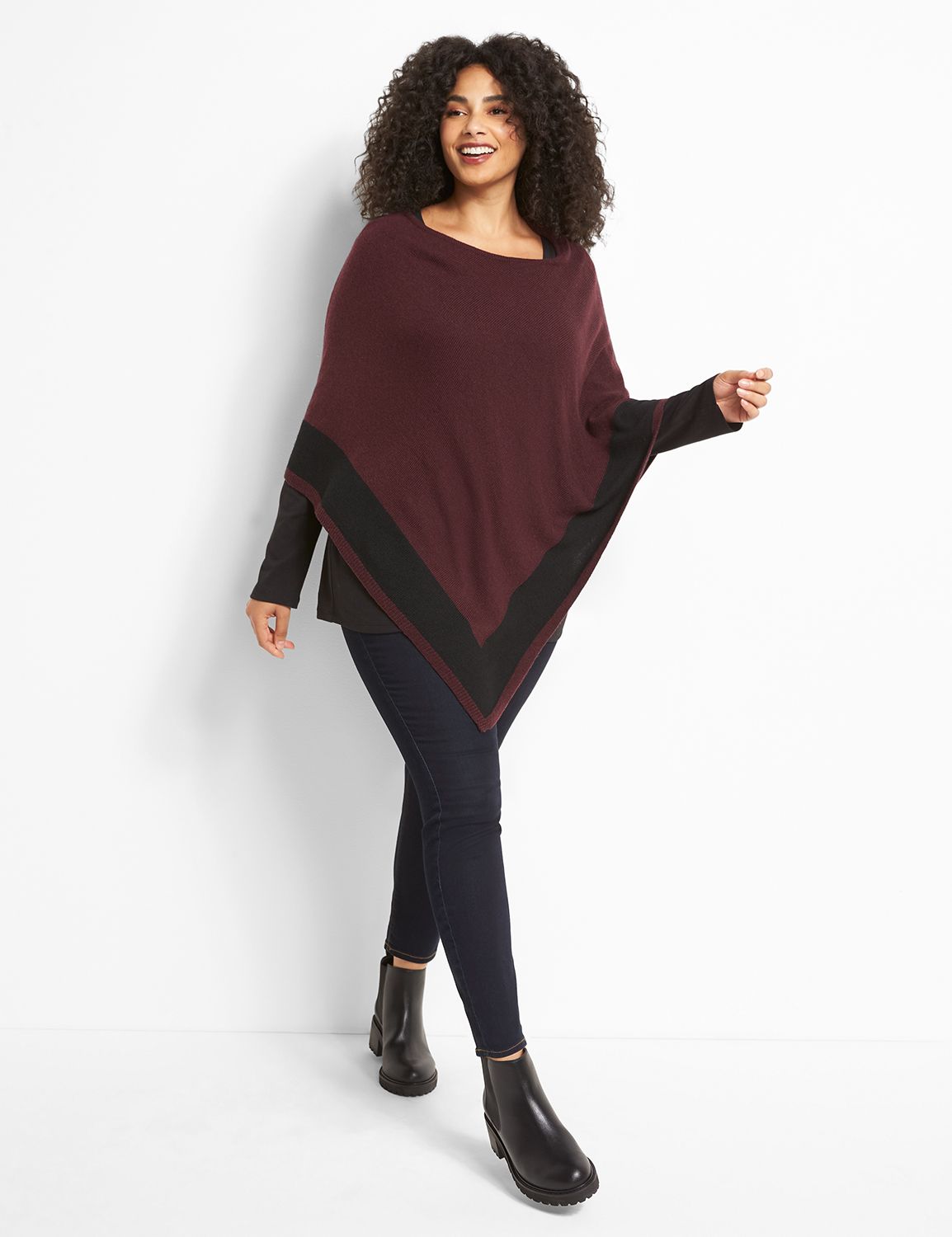 Colorblock Poncho