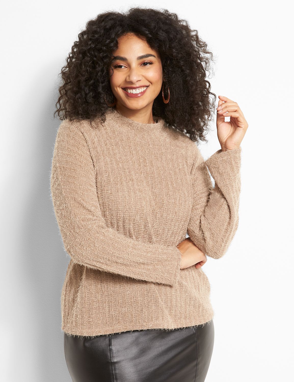 Mock-Neck Knit Top