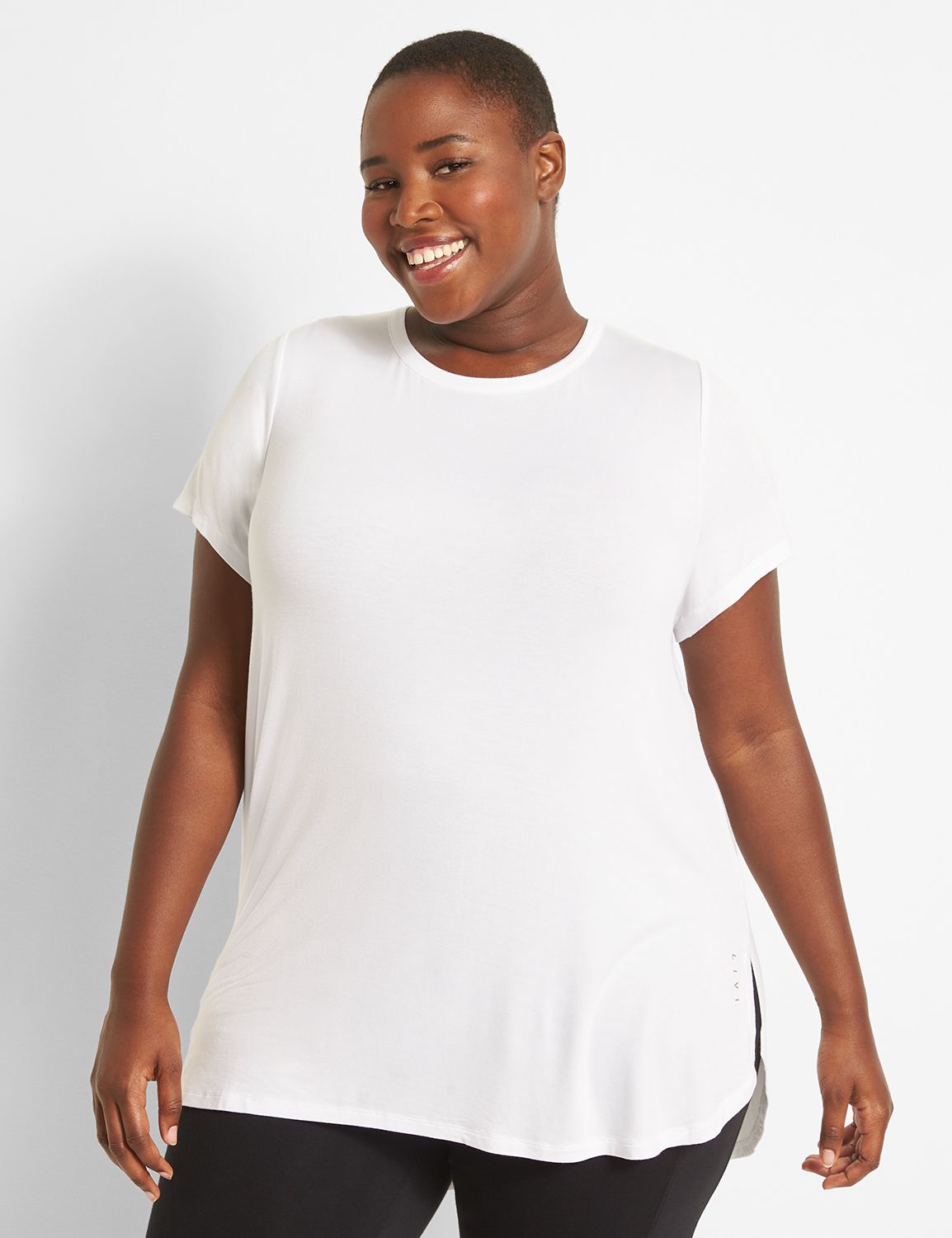 LIVI Curved-Hem Tunic Tee