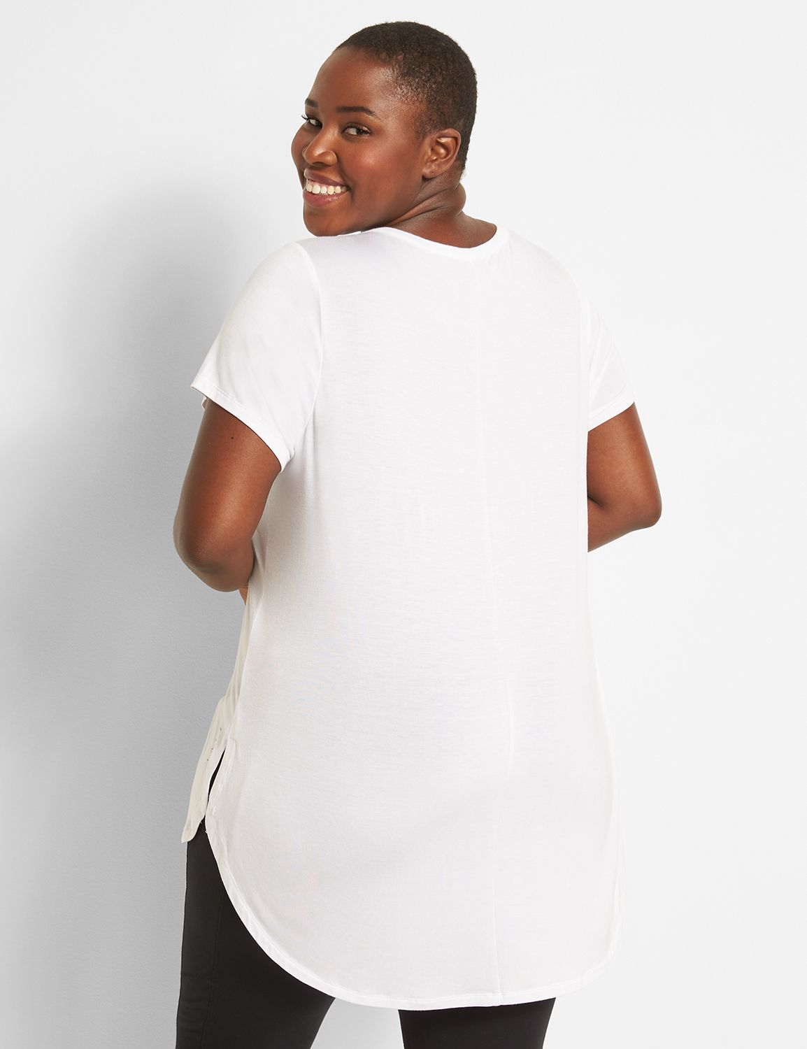 LIVI Curved-Hem Tunic Tee