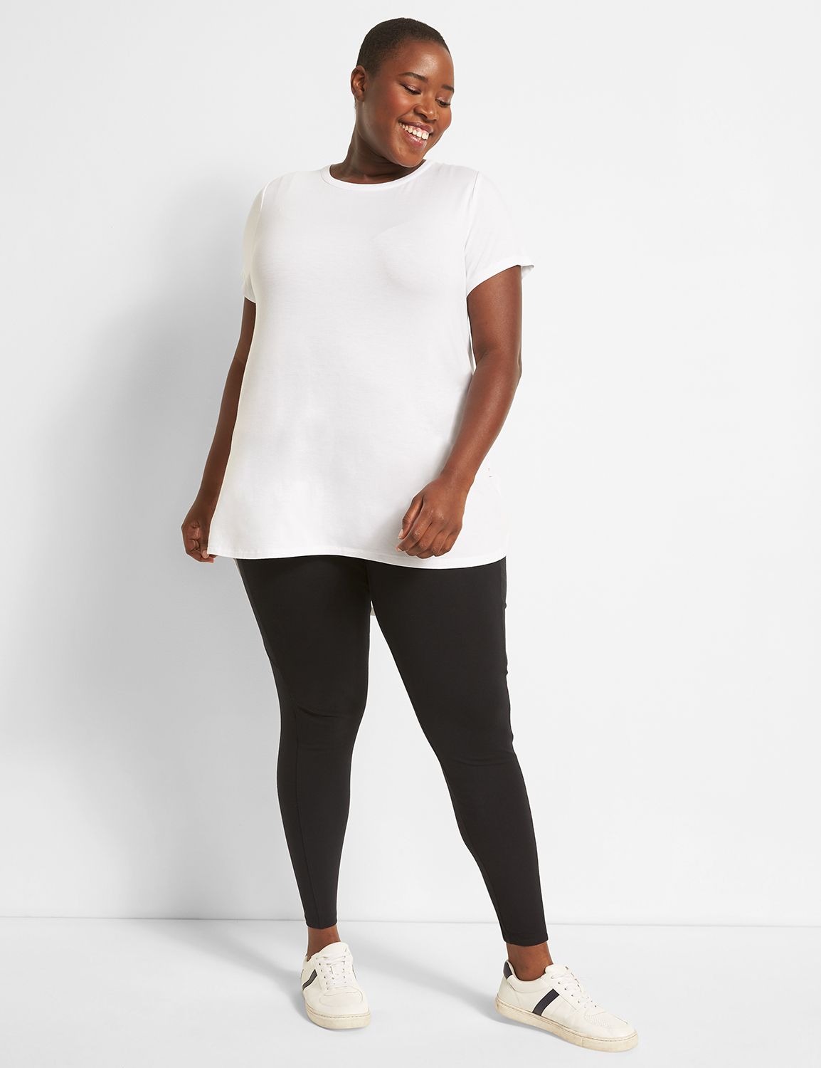 LIVI Curved-Hem Tunic Tee