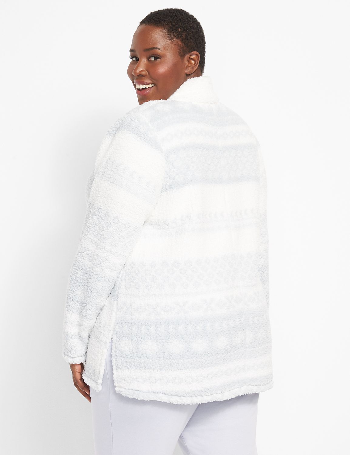 LIVI Half-Zip Sherpa Pullover | LaneBryant