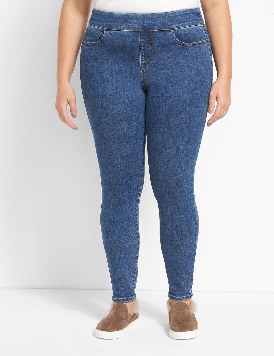High-Rise Cozy Pull-On Jegging - Medium Wash