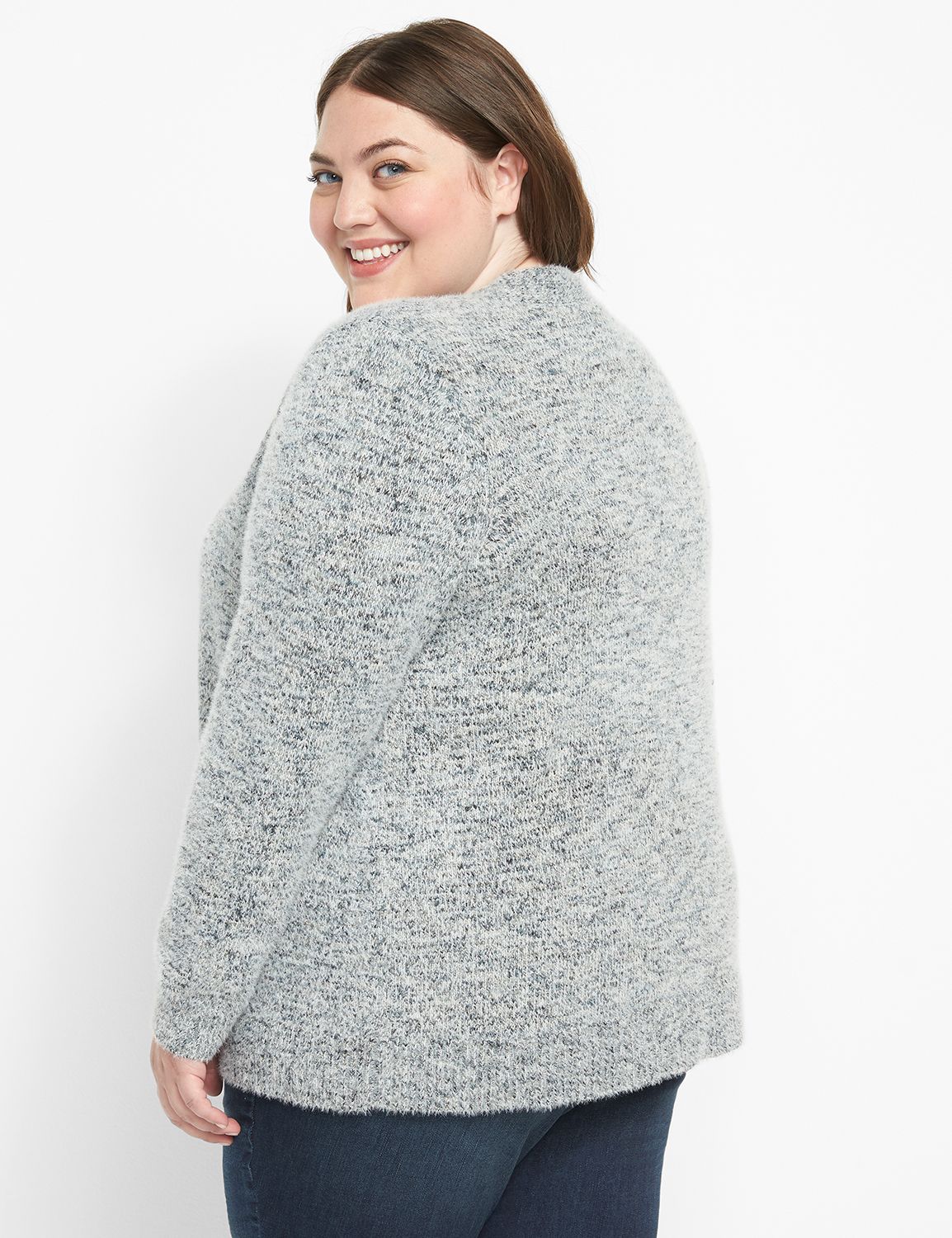 Open-Front Eyelash Cardigan