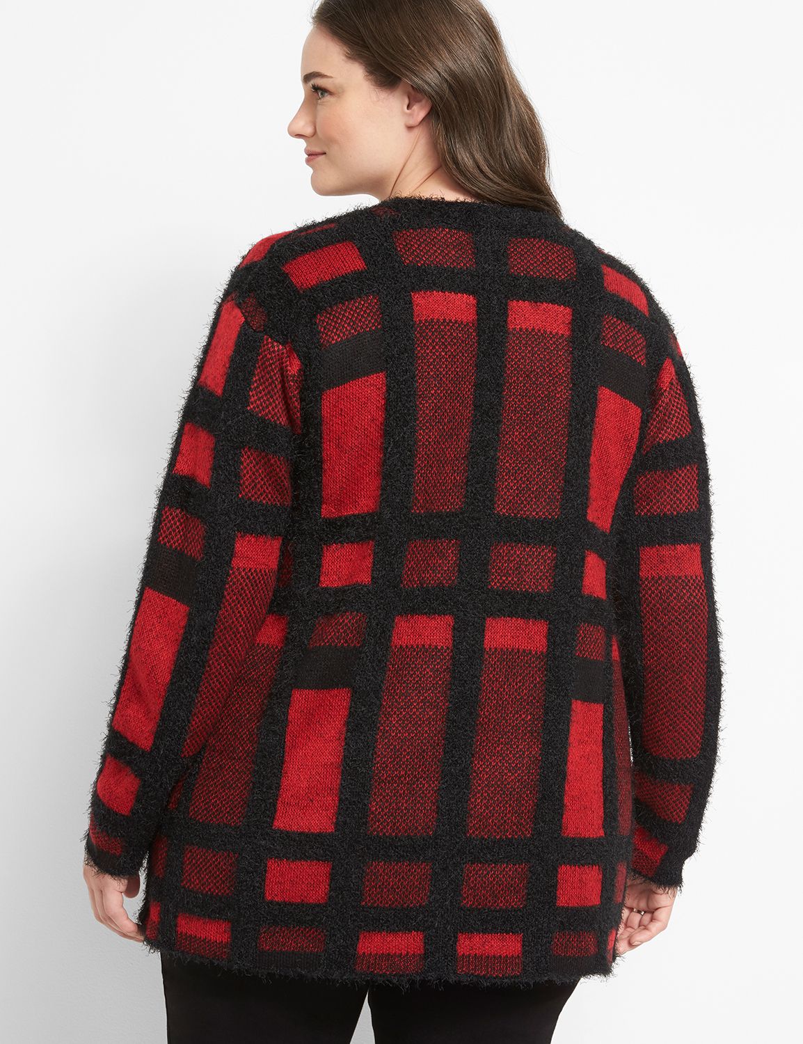 Open-Front Plaid Cardigan | LaneBryant