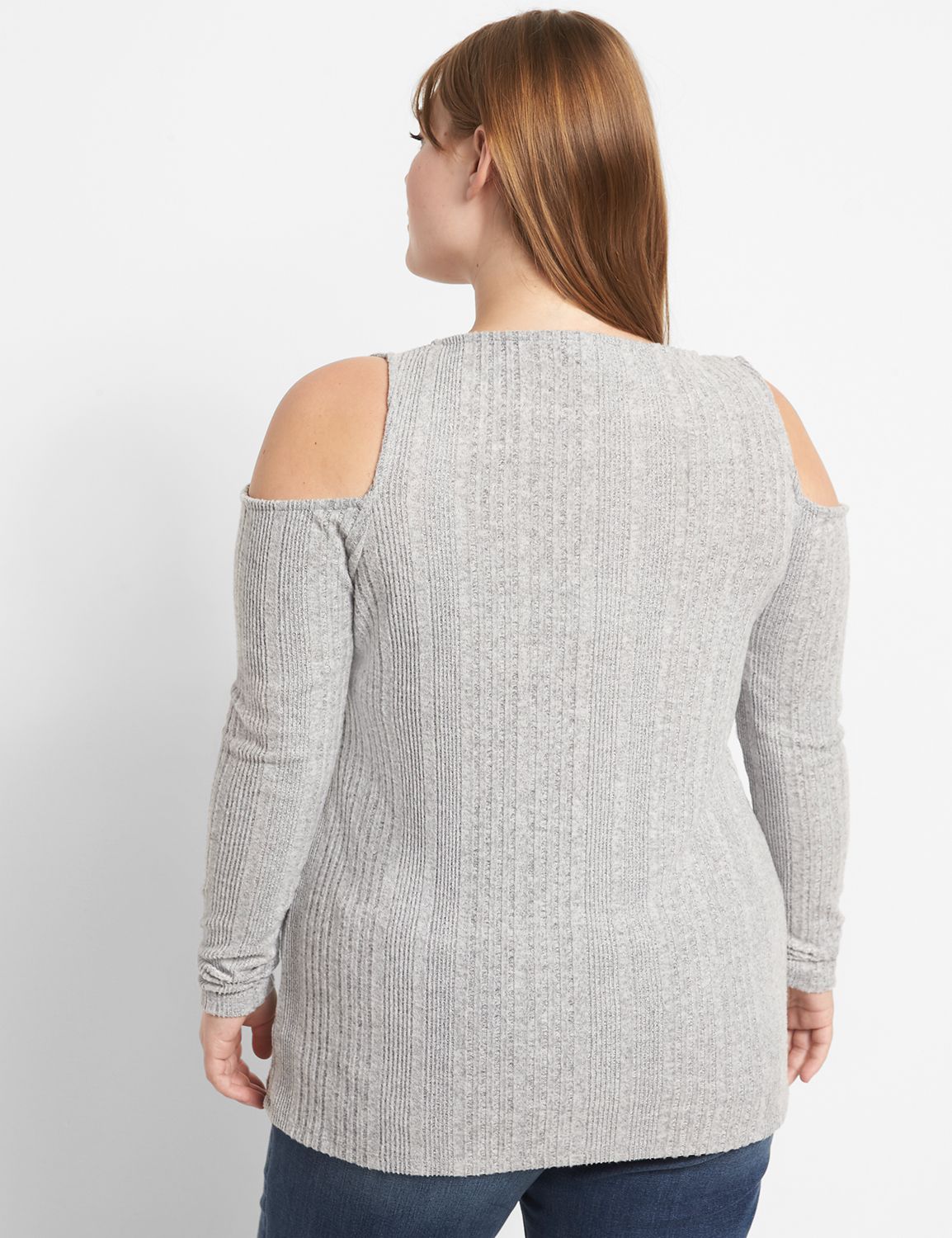 Long Sleeve Cold Shoulder Turtle Neck Hacci Top 1125024:BTC30 Medium ...