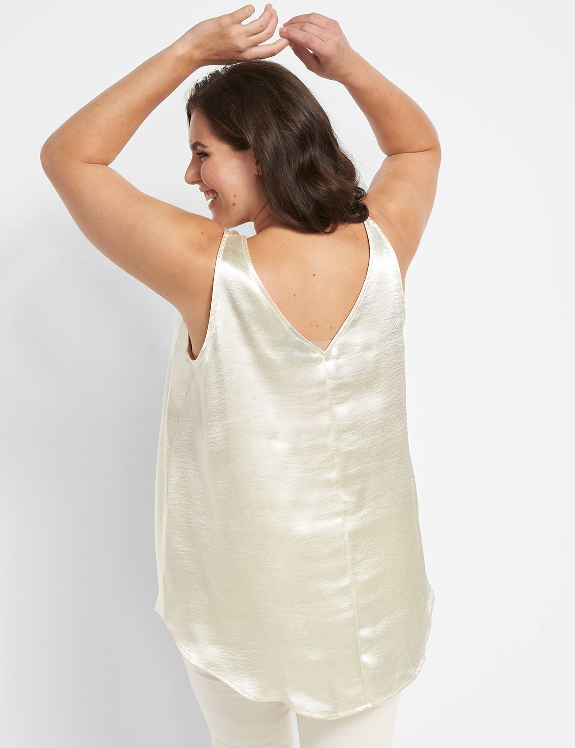 V-neck Satin Tank | LaneBryant