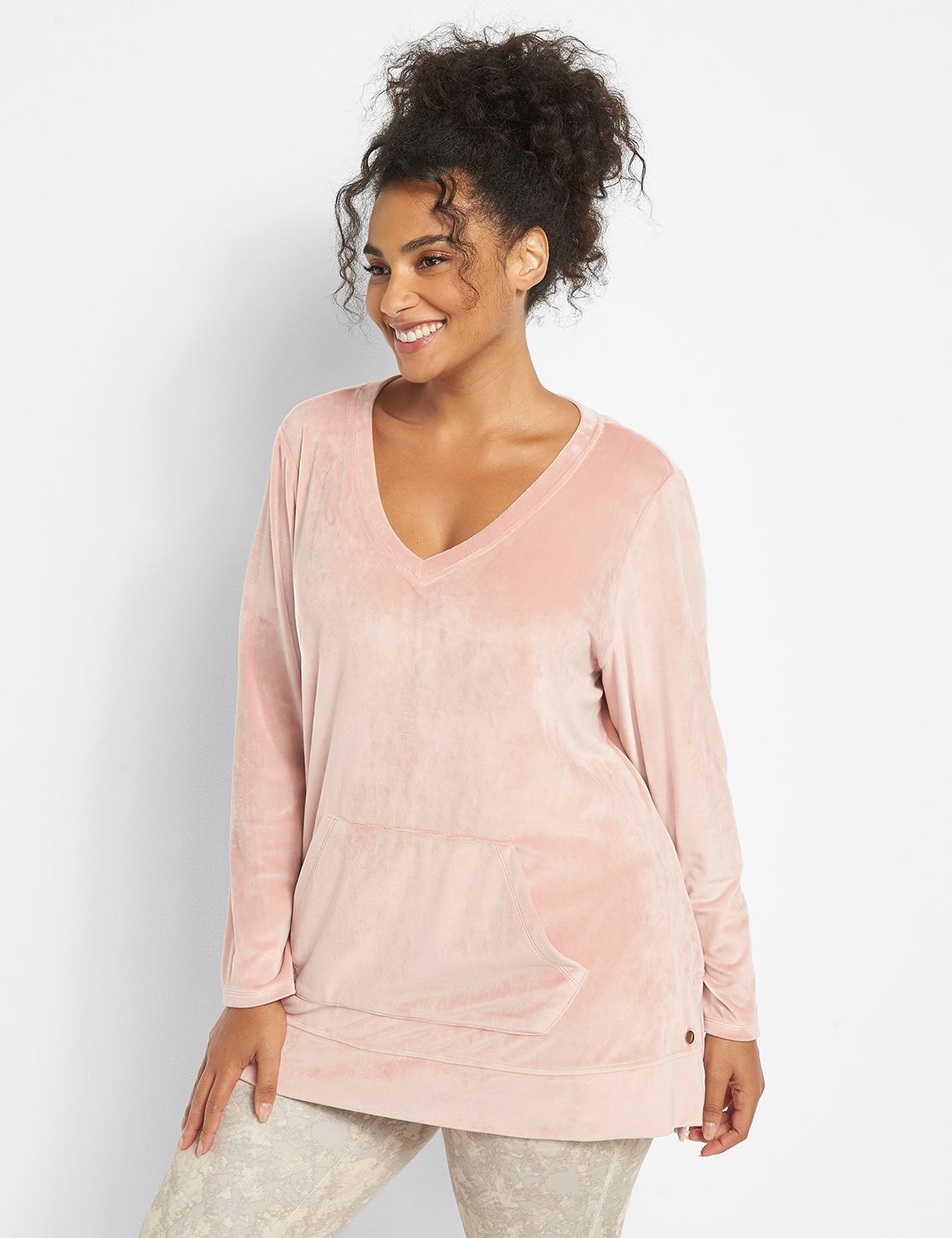 LIVI V-Neck Velour Tunic