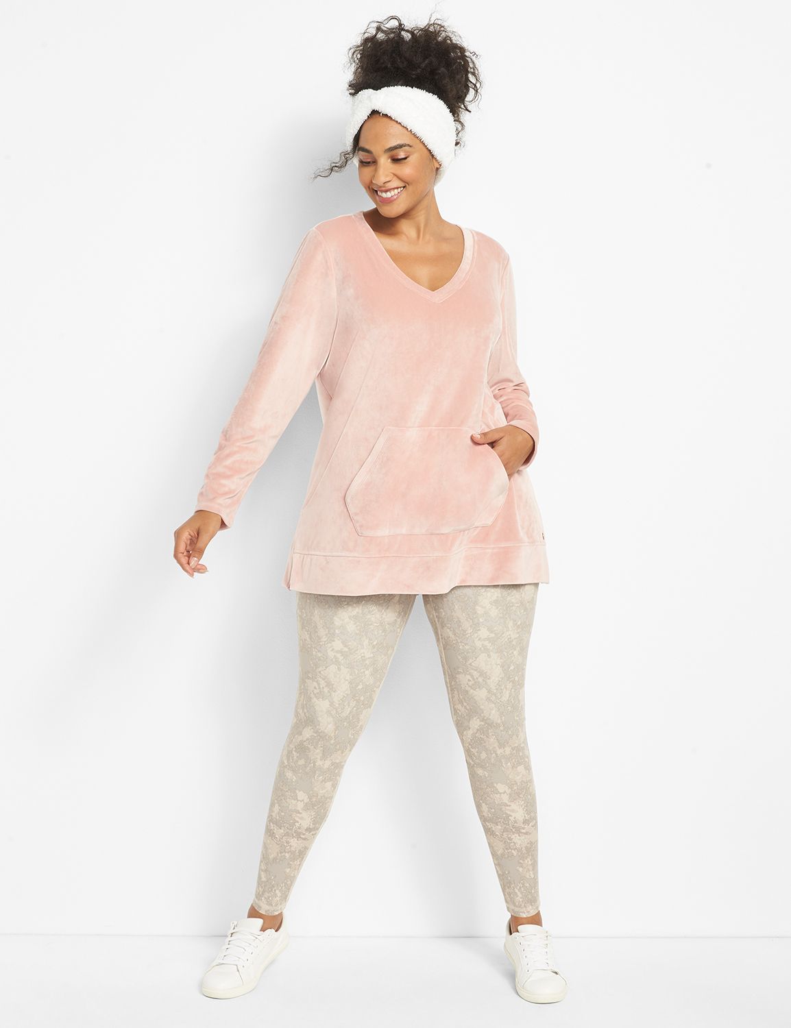 LIVI V-Neck Velour Tunic