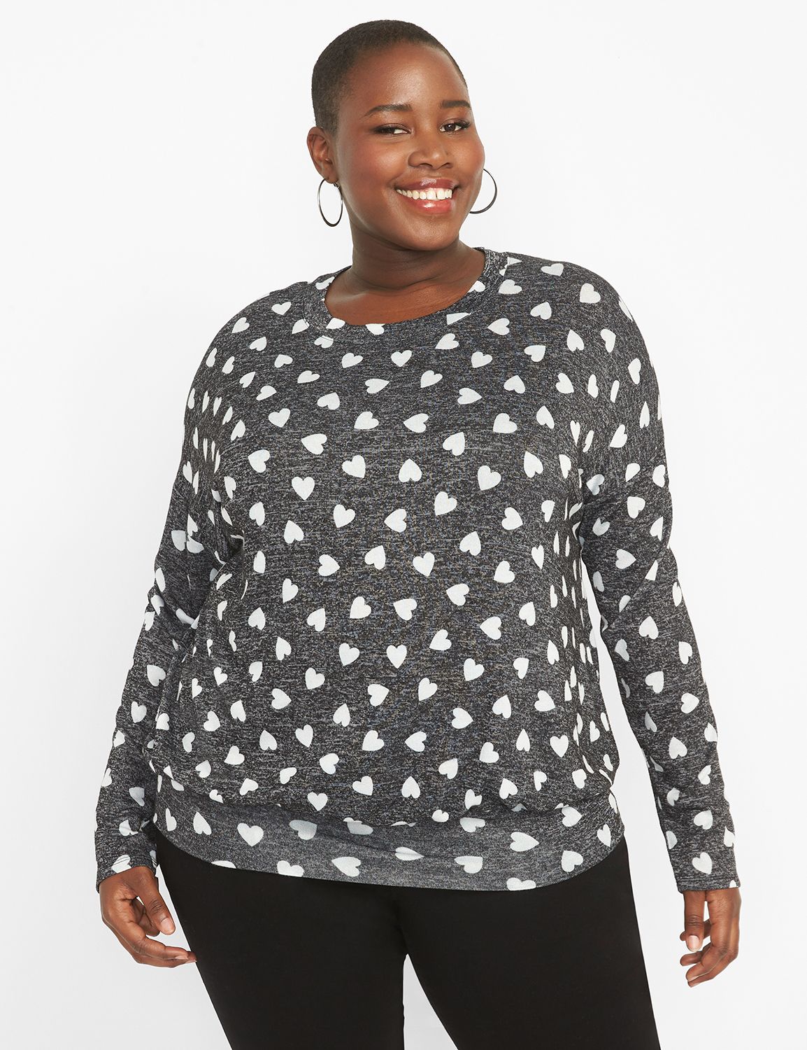 Hacci Knit Top With Banded Hem