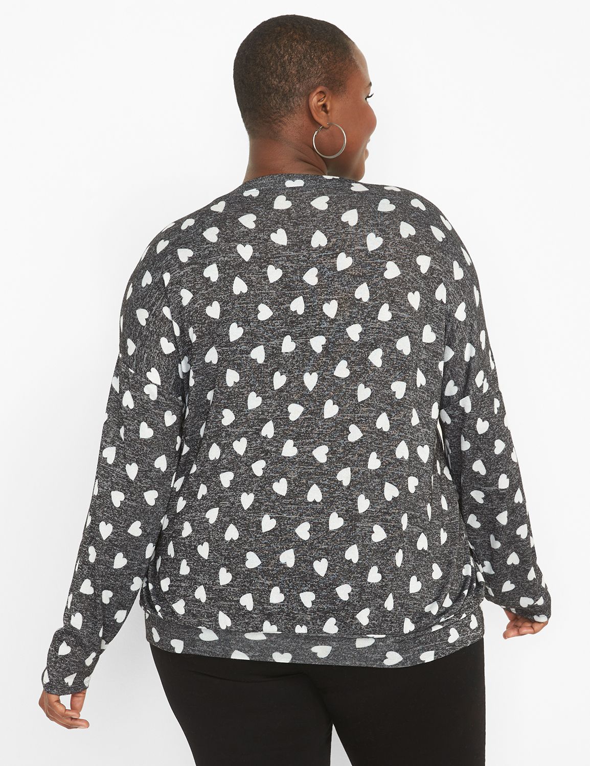 Hacci Knit Top With Banded Hem