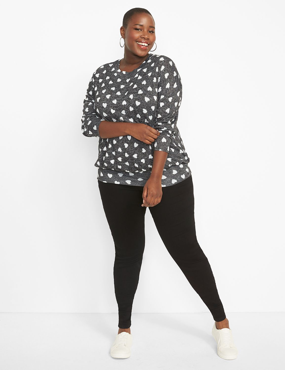 Hacci Knit Top With Banded Hem