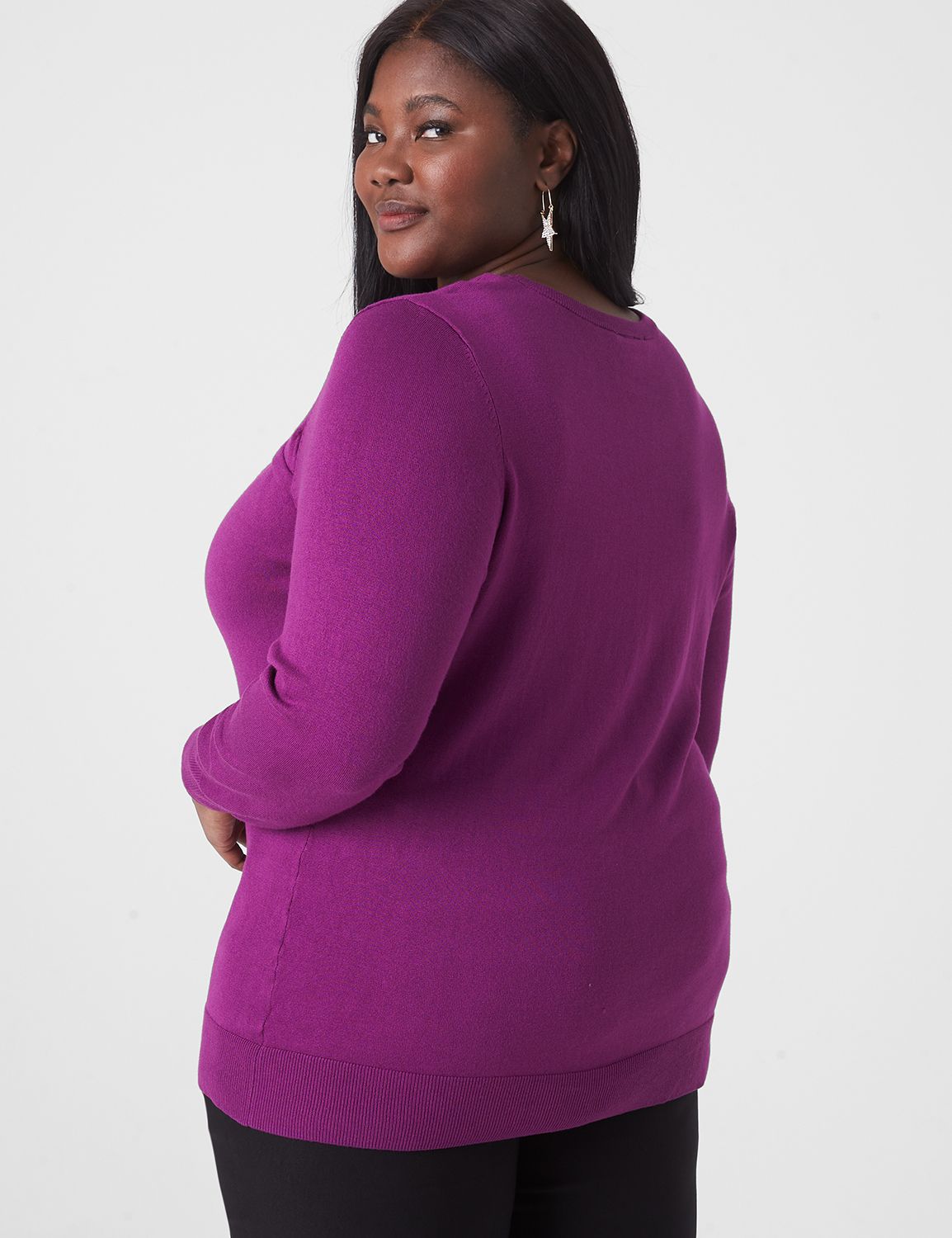 Long Sleeve Crew Neck Cut-Out Pullo