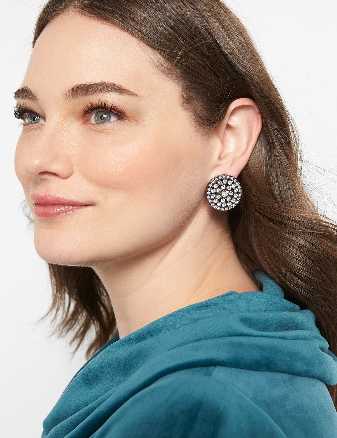 OTT CRYSTAL STATEMENT STUD EARRING:Hematite LB 2498:ONESZ