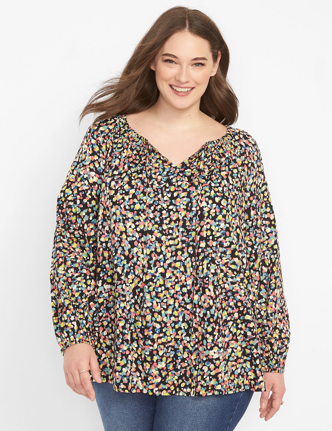 Smocked-Yoke Peasant Blouse