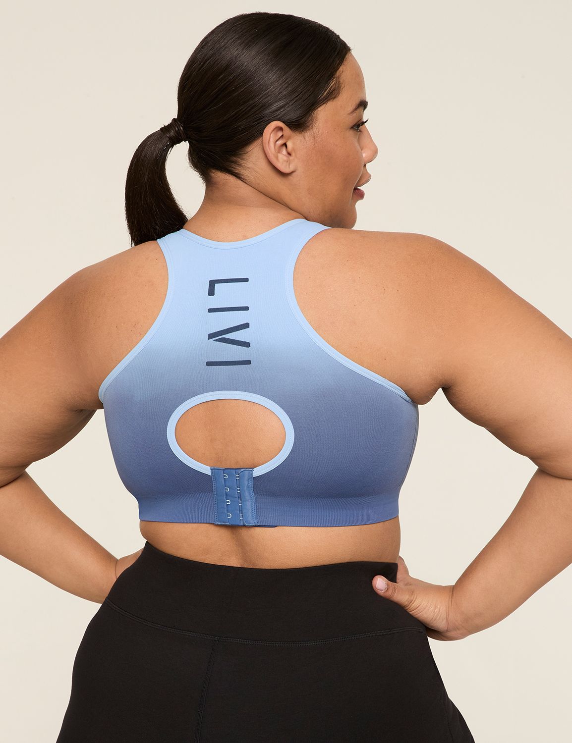 T Zoned Seamless Dip Dye Sport Bra | LaneBryant